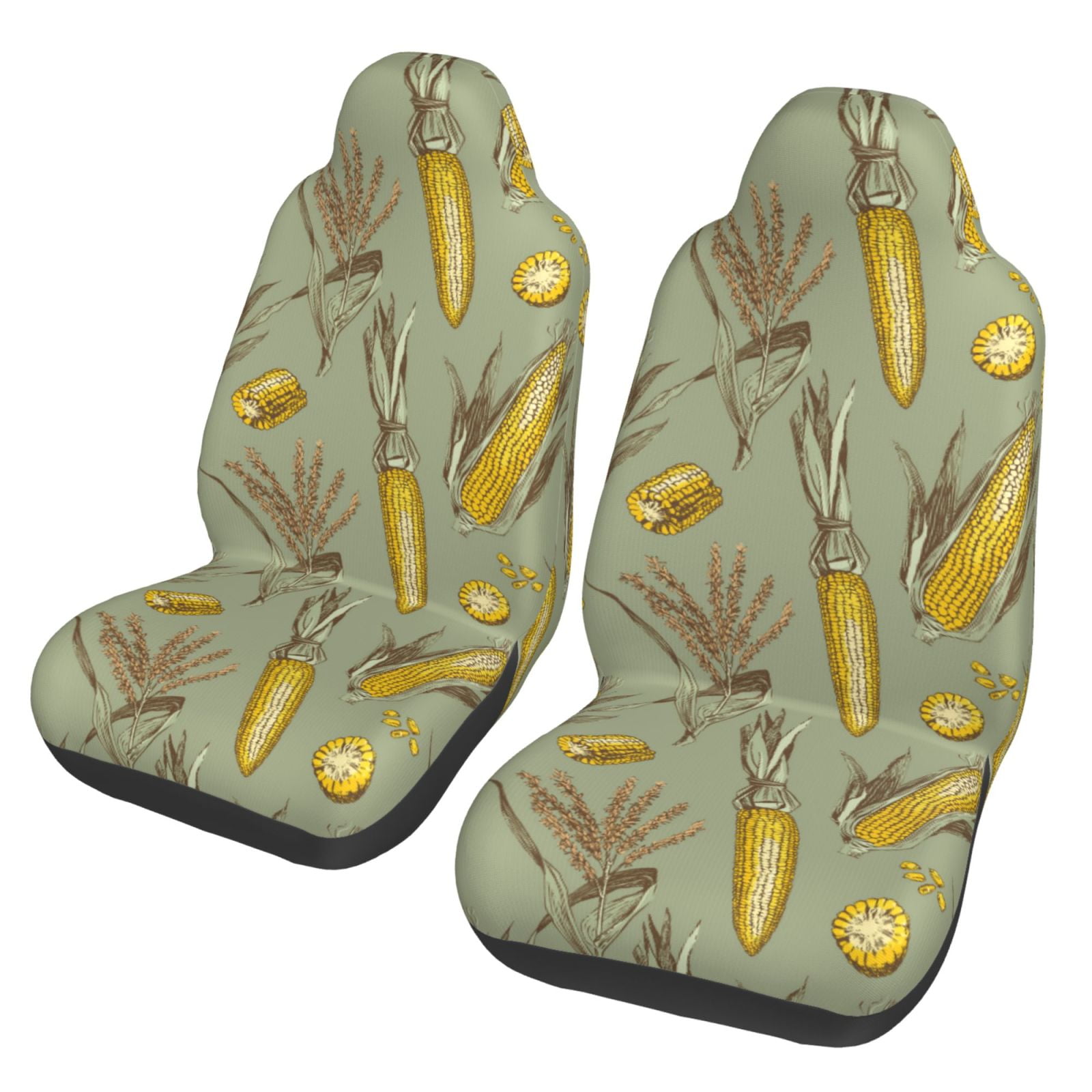 Xecao Cartoon Corn and Wheat Print Car Seat Cover in That Fits Most ...