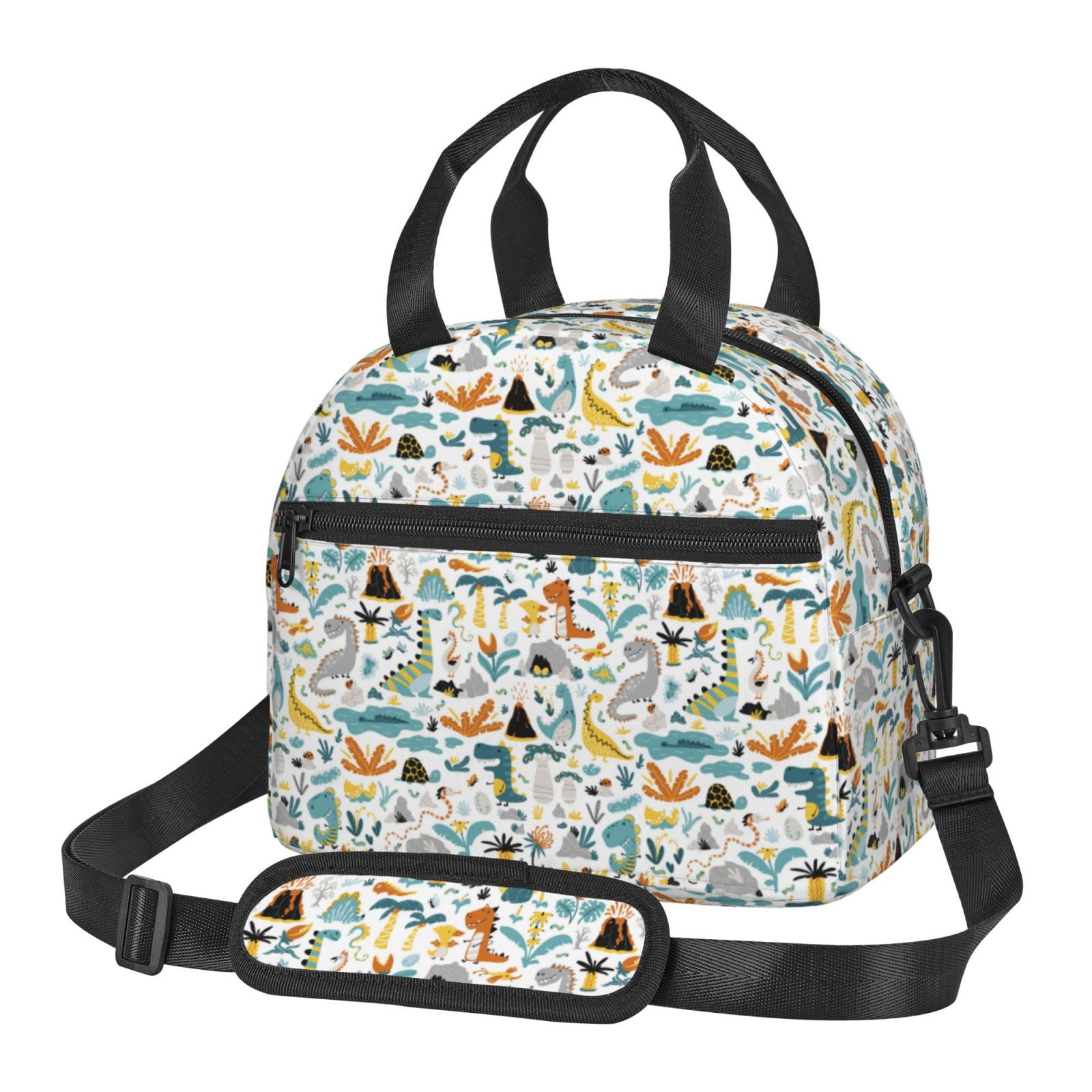 Xecao Cartoon Dinosaur Print Insulated Lunch Box, Lunch Cags Lunch Bag ...