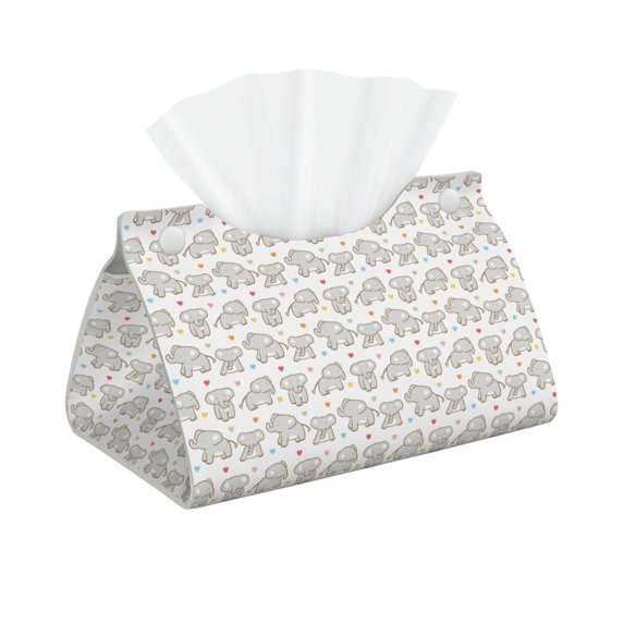 Xecao Cartoon Elephant and Heart Print Tissue Box Cover,Modern PVC ...