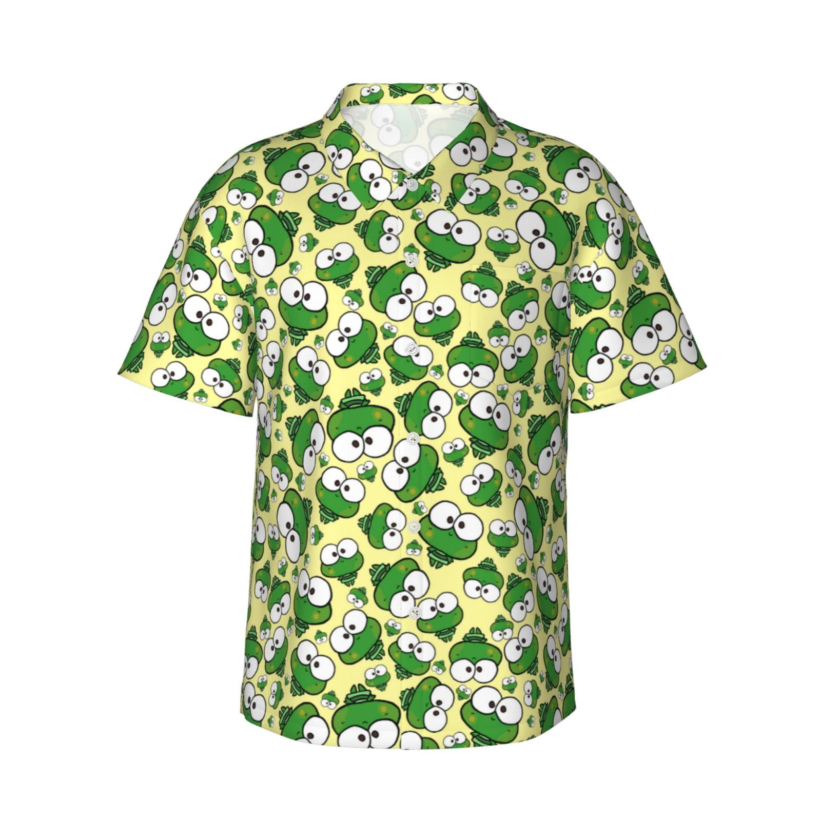 Xecao Cartoon Frogs Print Hawaiian shirt - A Stylish Short-Sleeve ...