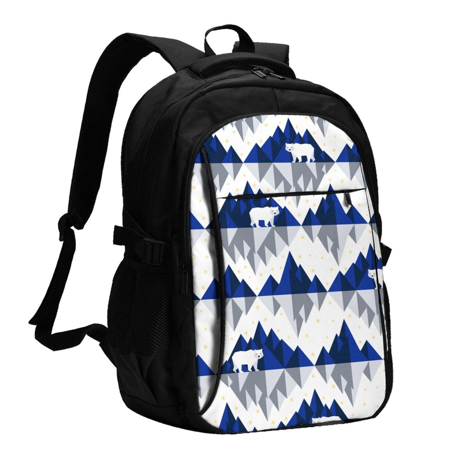 Xecao Cartoon Iceberg Polar Bear for Travel Laptop Backpack, USB ...