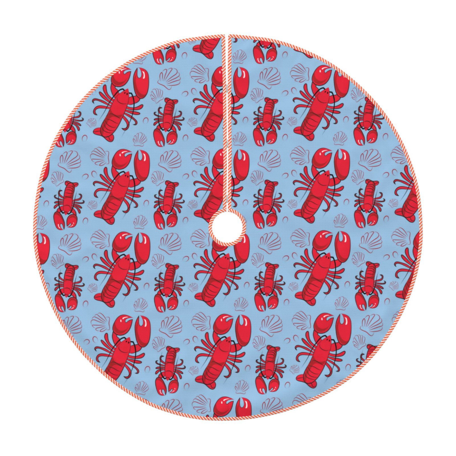 Xecao Cartoon Lobsters 2 Pattern Christmas Tree Skirt Holiday Part ...
