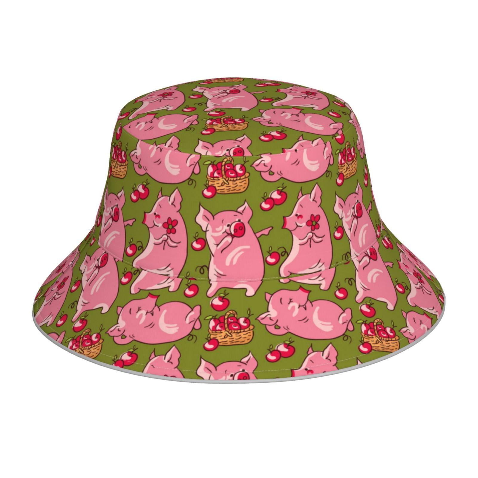 Xecao Cartoon Pigs Print Men and Women Night Reflective Hat Runner Cap ...