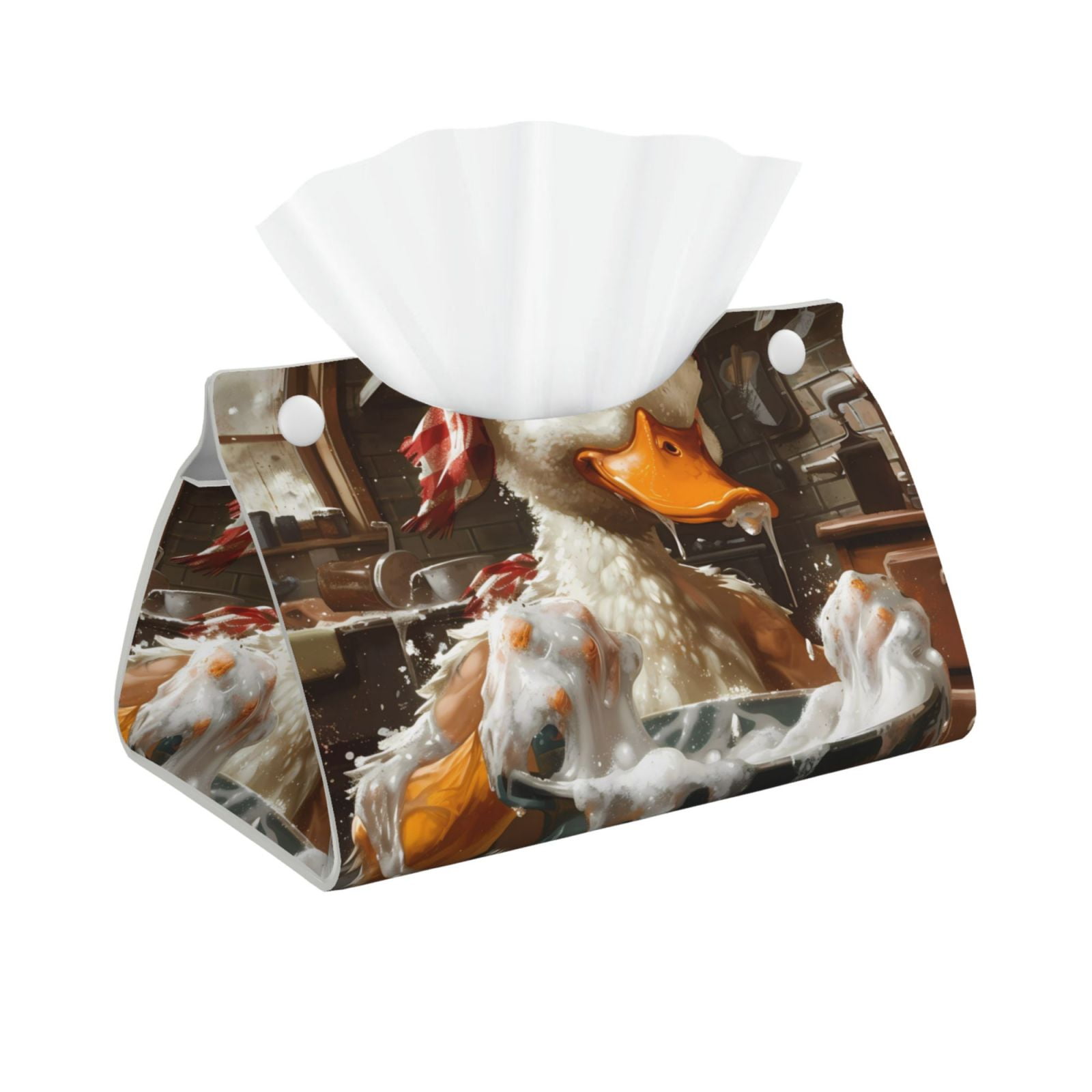 Xecao Cartoon Scottish Duck Print Tissue Box Cover,Modern PVC Leather ...