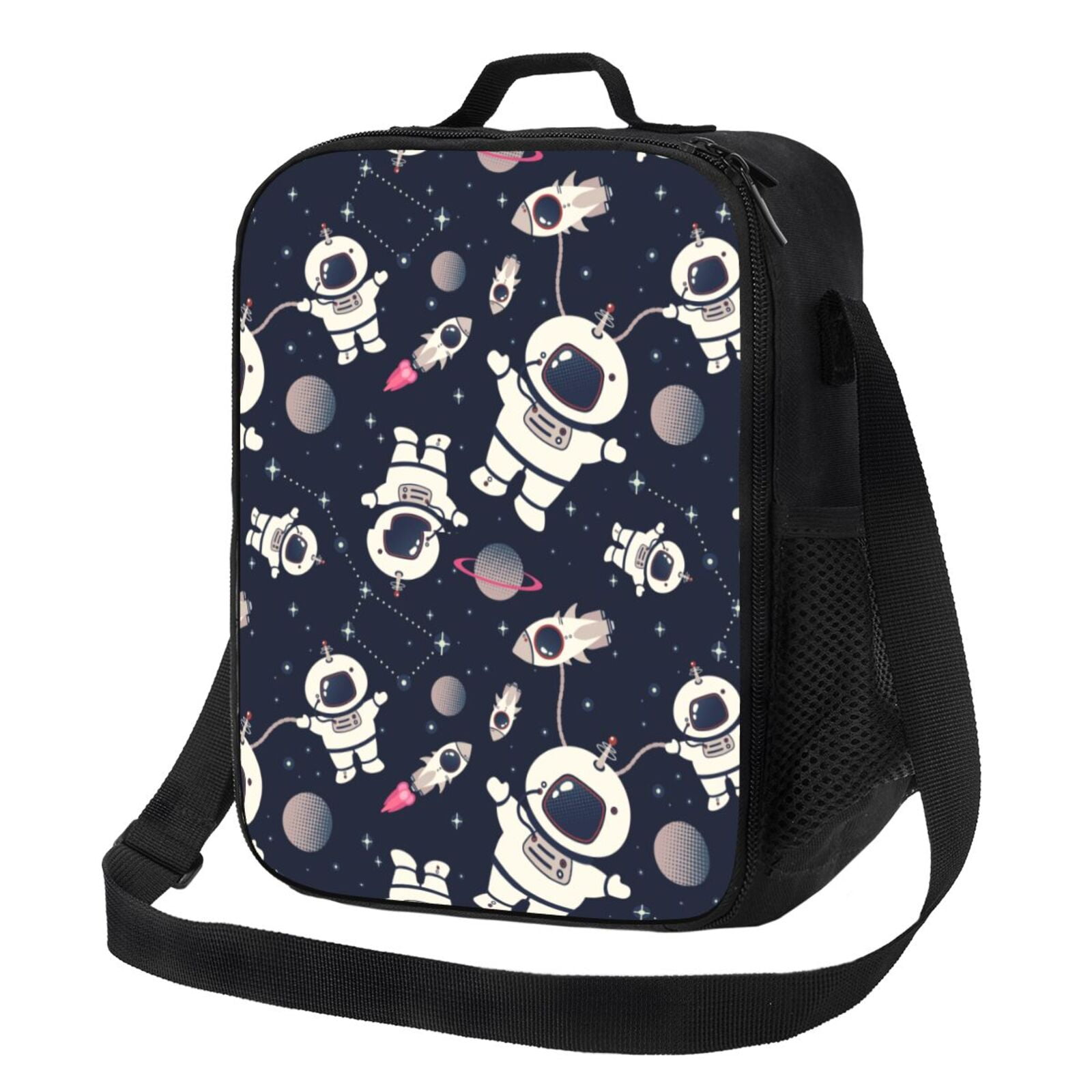 Xecao Cartoon Spaceship Print Lunch Bag - Durable, Double-Insulated ...