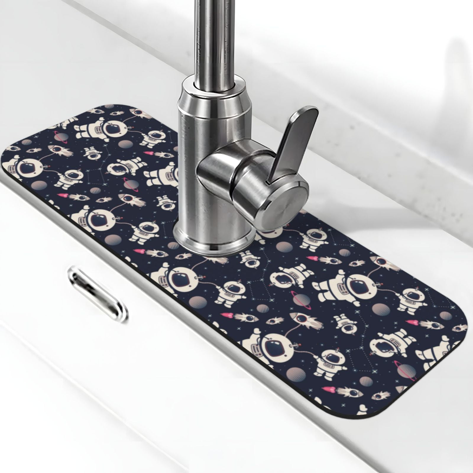Xecao Cartoon Spaceship for Kitchen Sink Splash Guard Faucet Mat ...