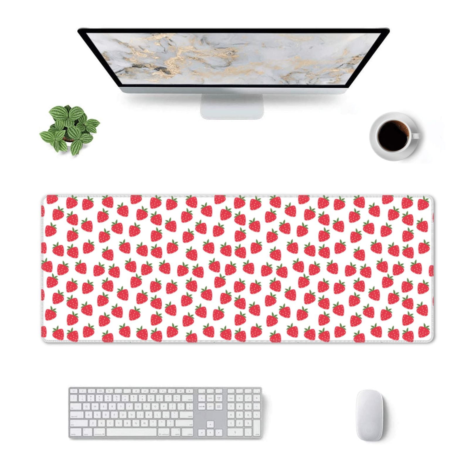Xecao Cartoon Strawberry for Mouse Pad - Waterproof Extended Contour ...