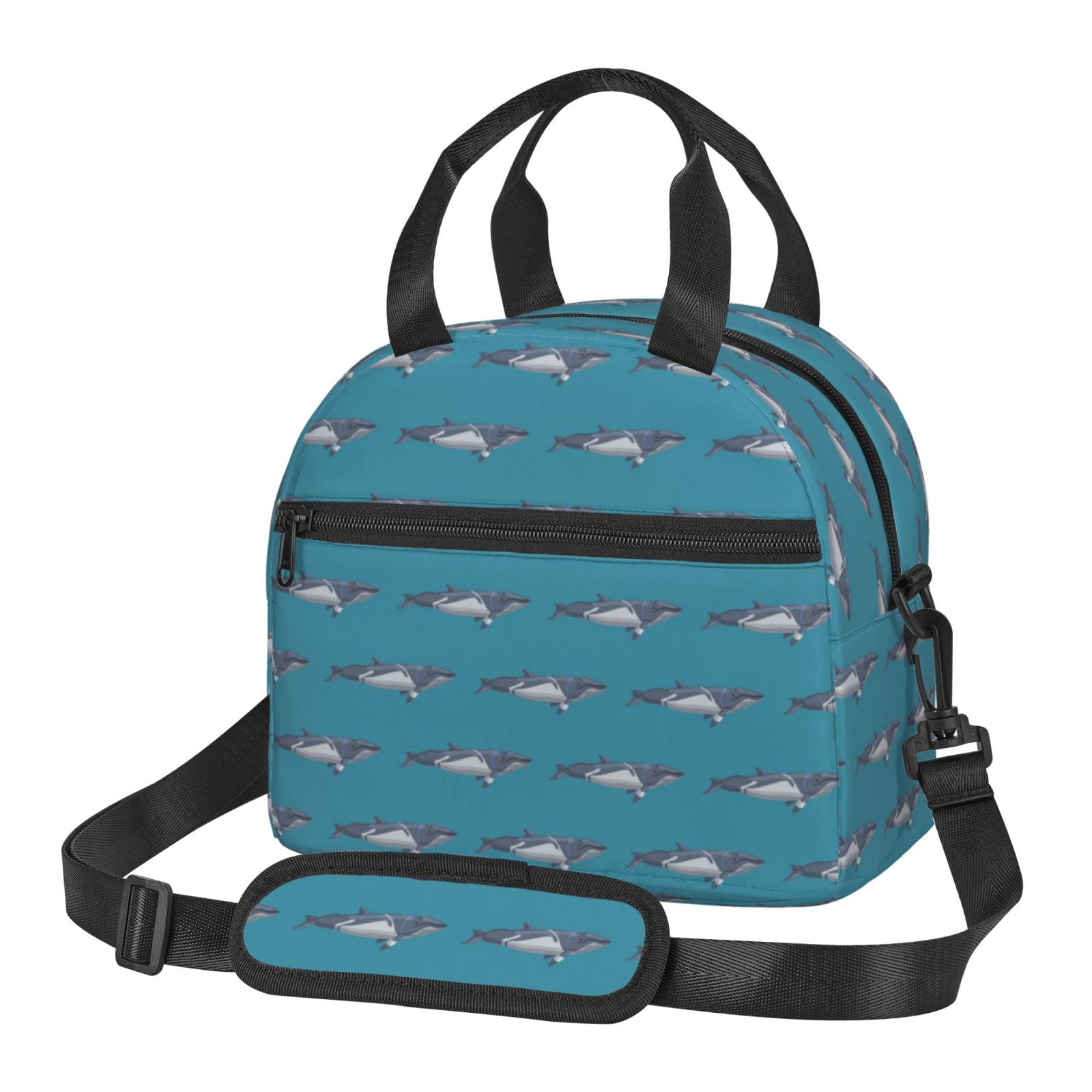 Xecao Cartoon Whale Print Insulated Lunch Box, Lunch Cags Lunch Bag ...