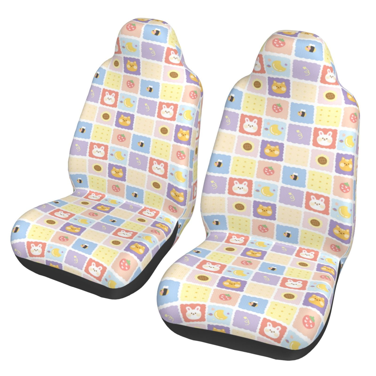 Xecao Cat And Rabbit Print Car Seat Cover in That Fits Most Cars, Vans ...
