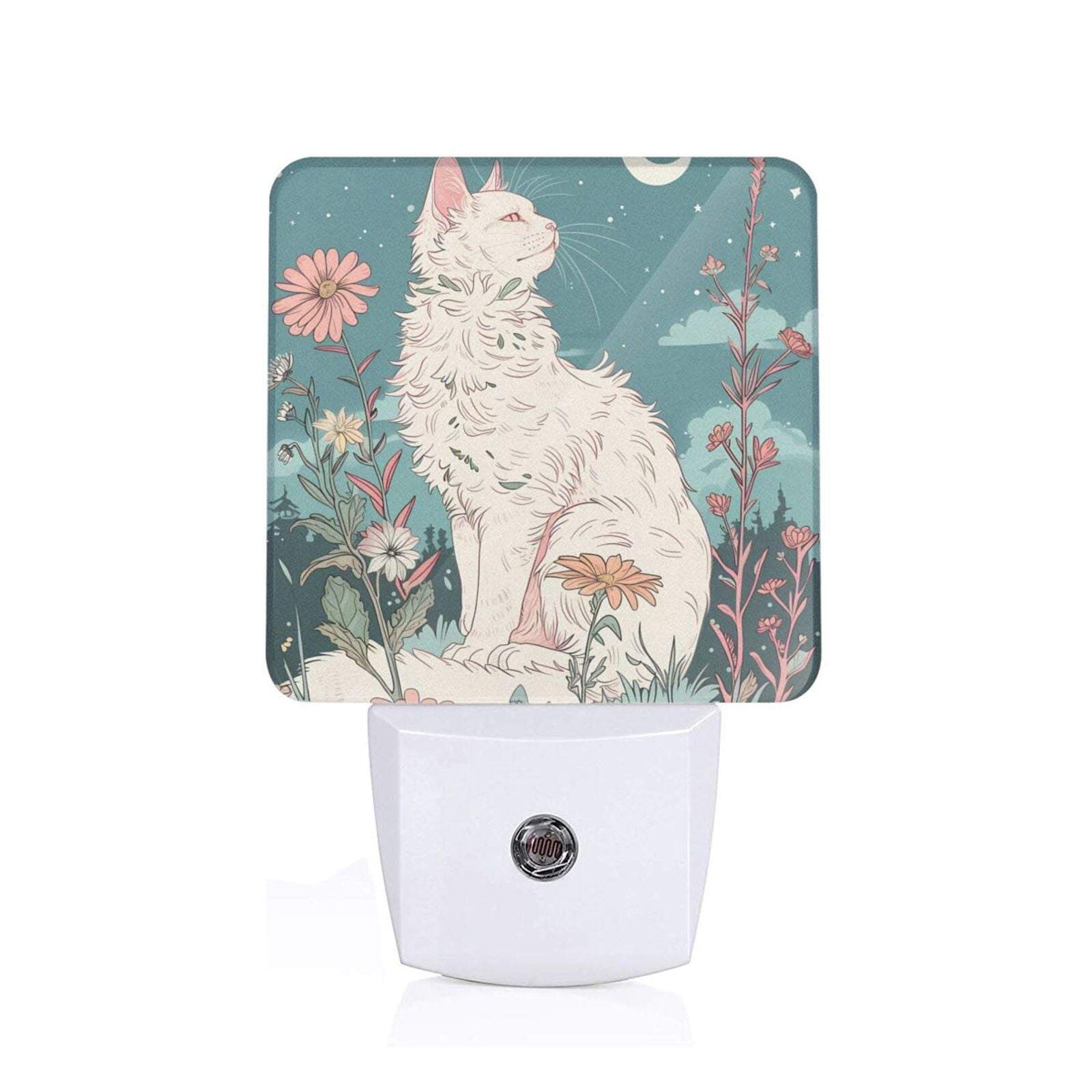 Xecao Celestial Cat And Flowers for Night Light - a Wall-mounted LED ...