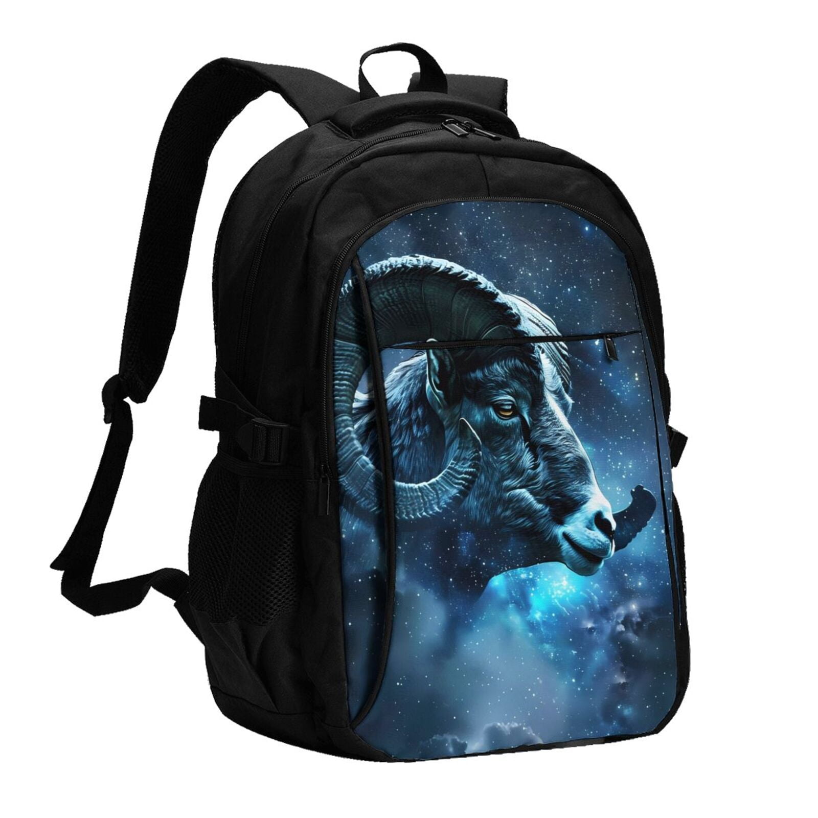 Xecao Celestial Ram Night Sky for Travel Laptop Backpack, USB-Charging ...