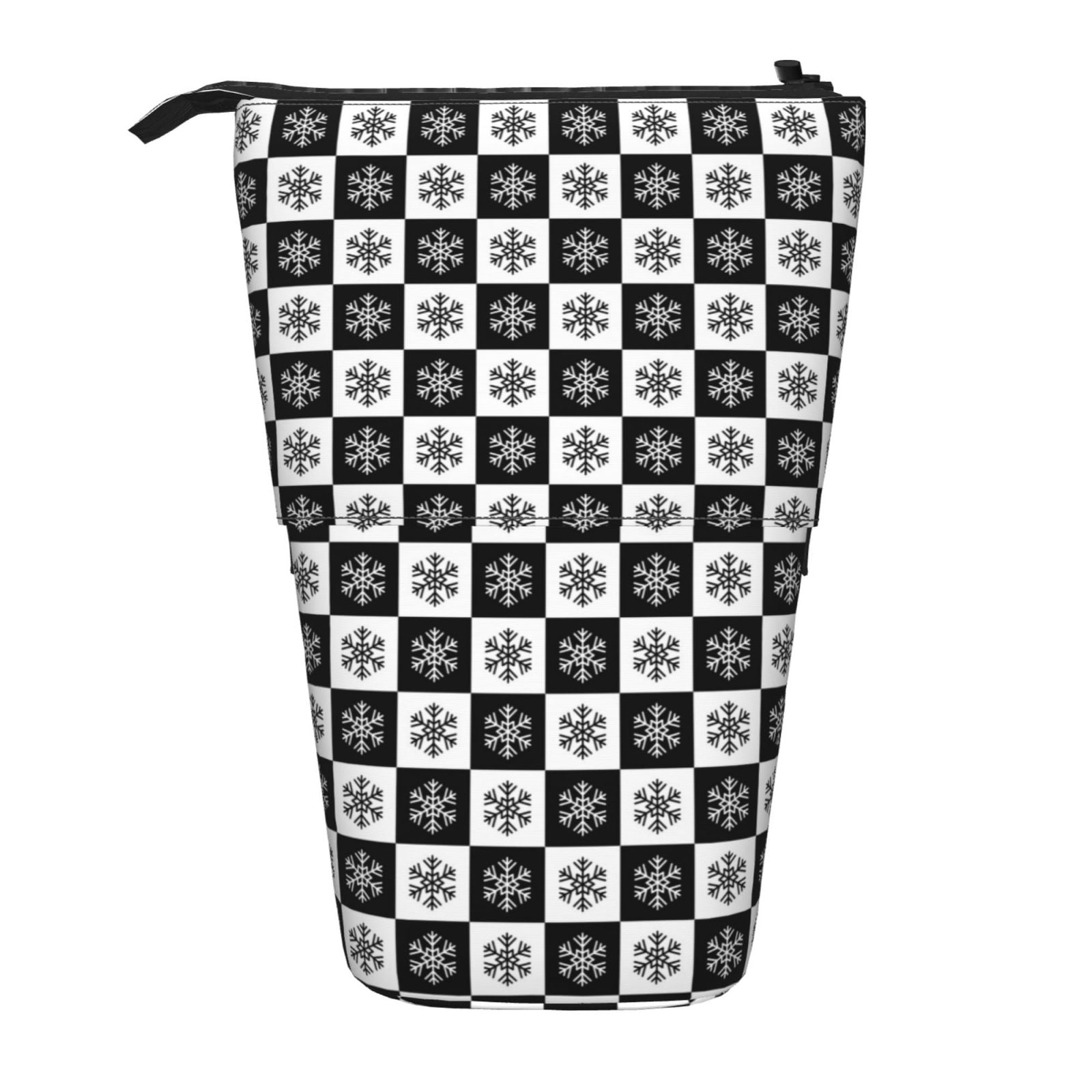 Xecao Checkerboard With Snowflake 1 Print Telescopic Pencil Bag Pen ...