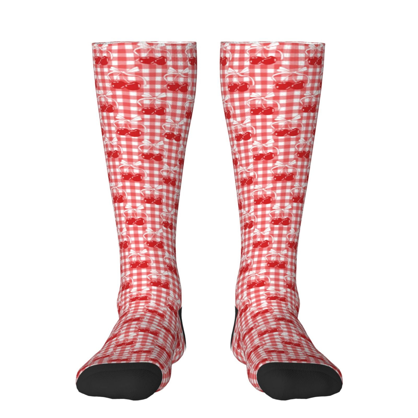 Xecao Cherry Bow Print Compression Socks for Both Men And Women for ...