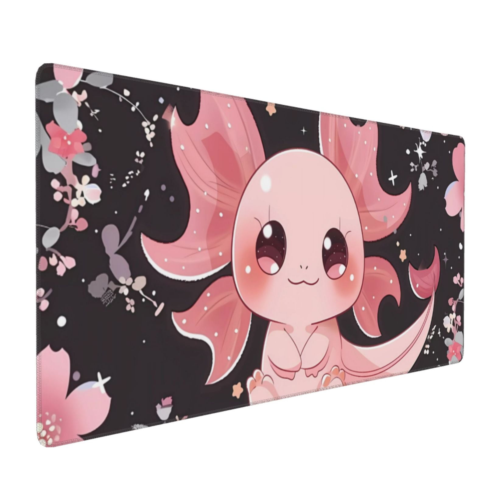 Xecao Chibi Axolotl Sakura Fantasy Print Large Mouse Pad, 16x35.5in ...
