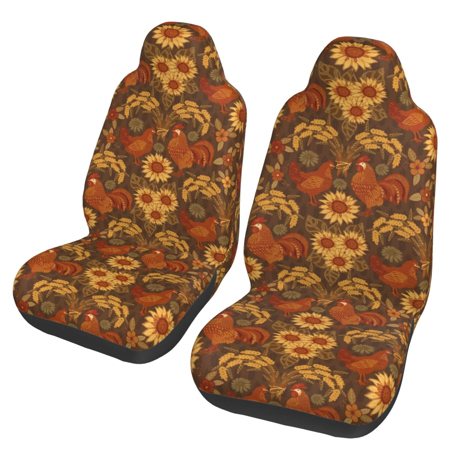 Xecao Chicken And Rooster Print Car Seat Cover in That Fits Most Cars ...
