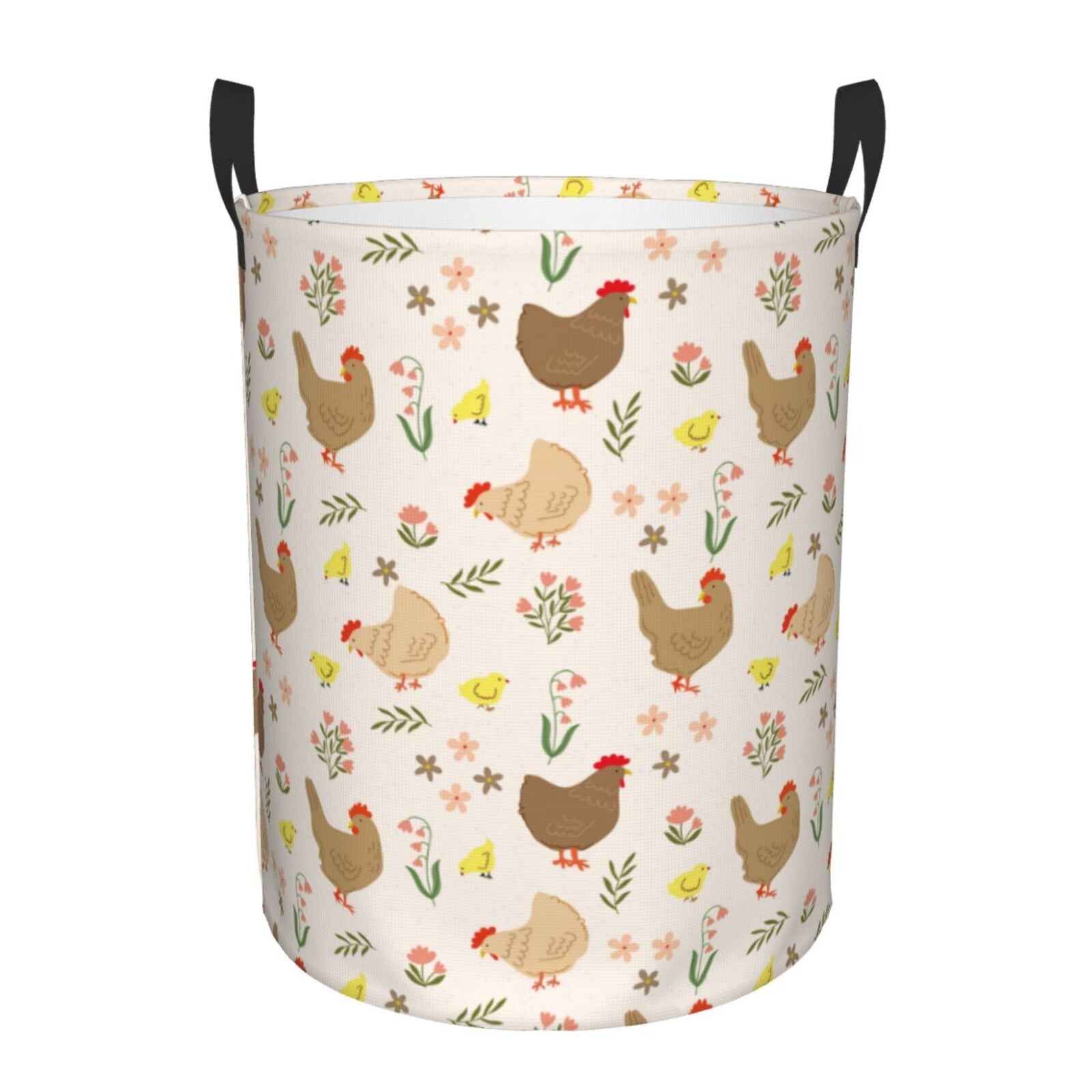 Xecao Chicken Family Print Laundry Hamper Basket,designed for Blanket ...