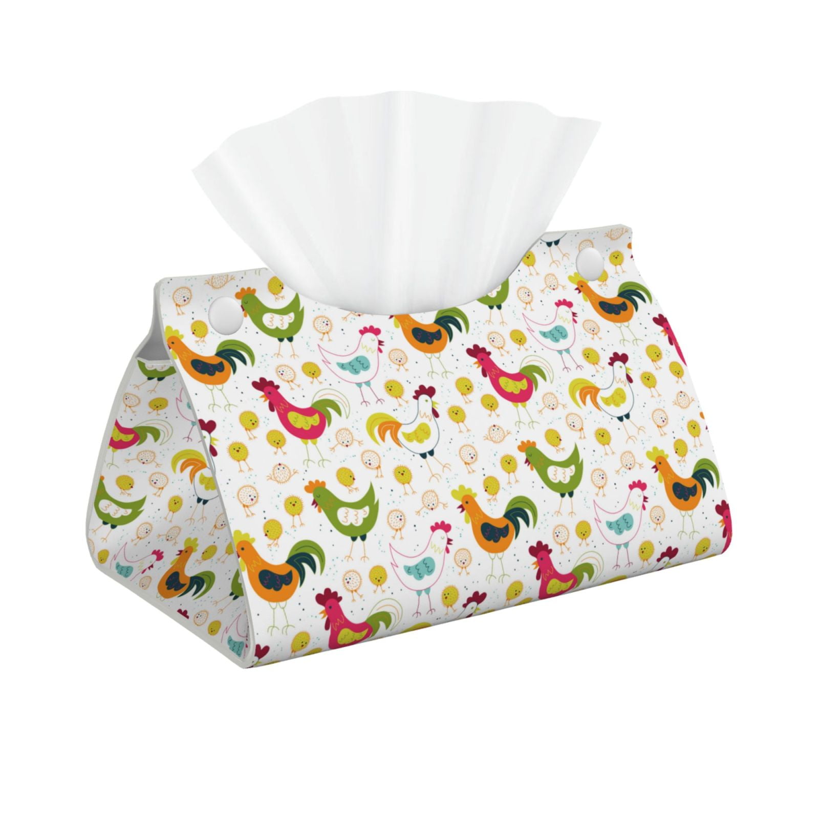 Xecao Chickens A Print Tissue Box Cover,Modern PVC Leather Square ...