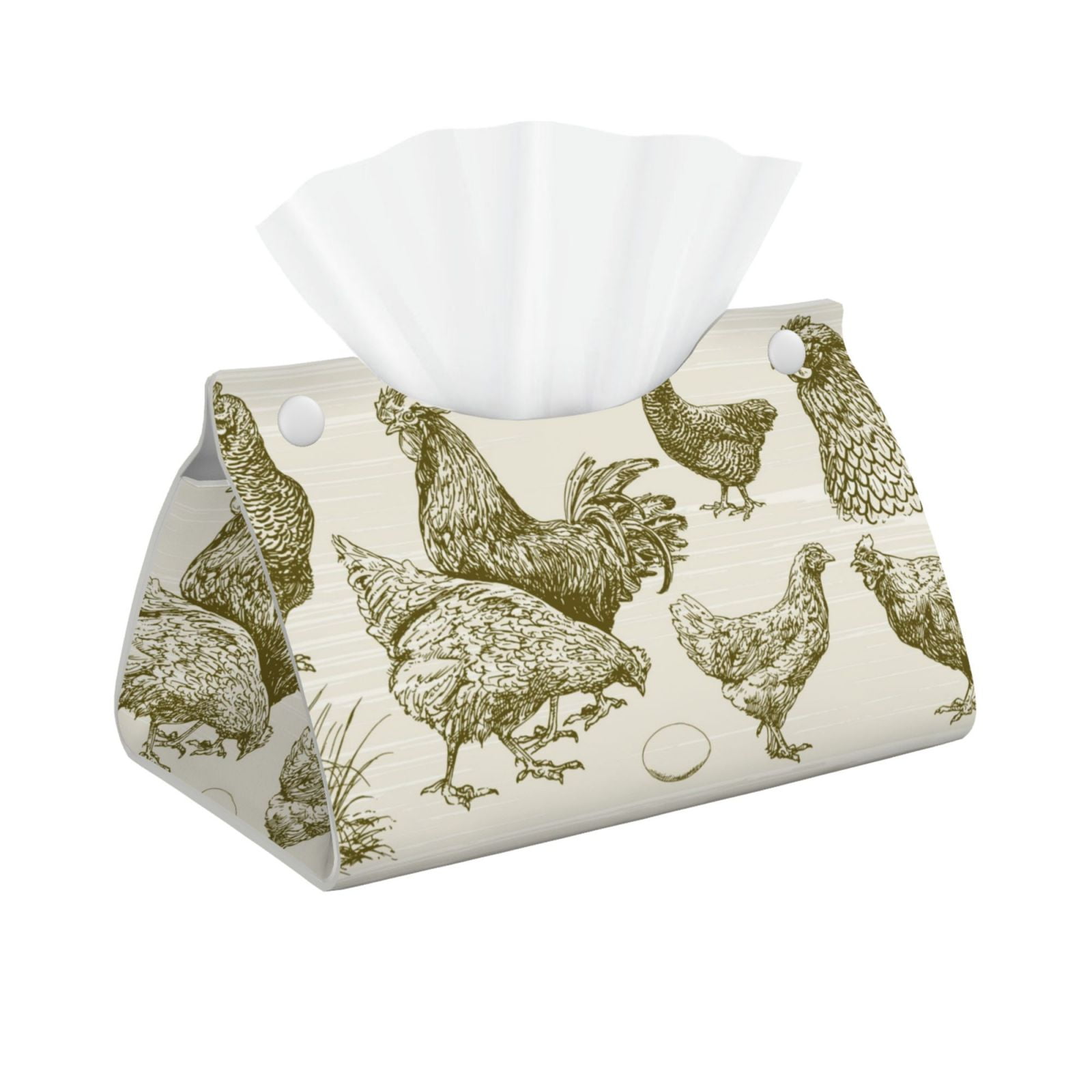 Xecao Chickens Print Tissue Box Cover,Modern PVC Leather Square Tissue ...