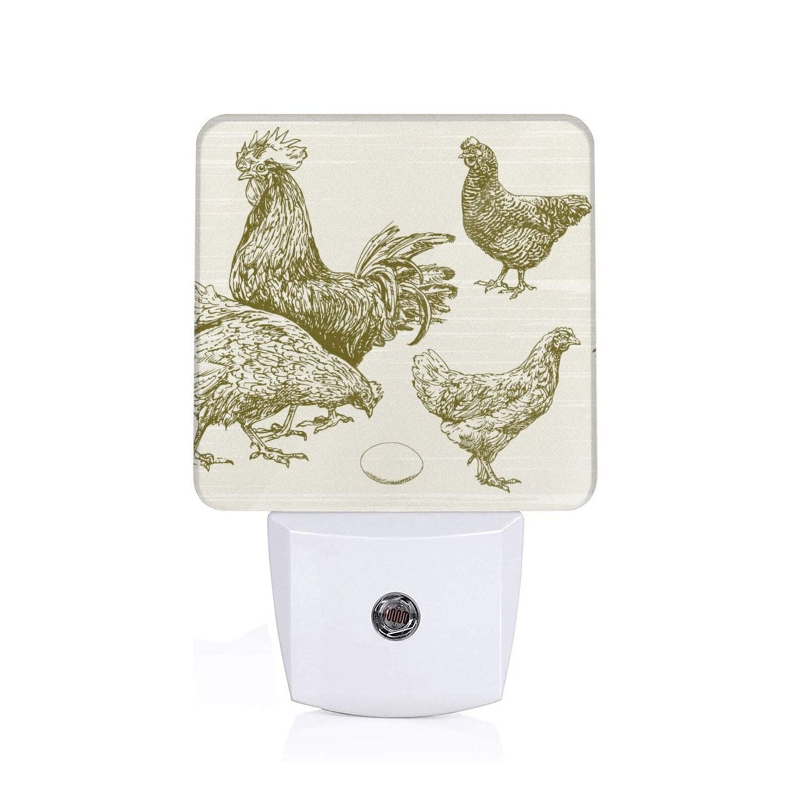 Xecao Chickens for Night Light - a Wall-mounted LED Fixture with A Dusk ...