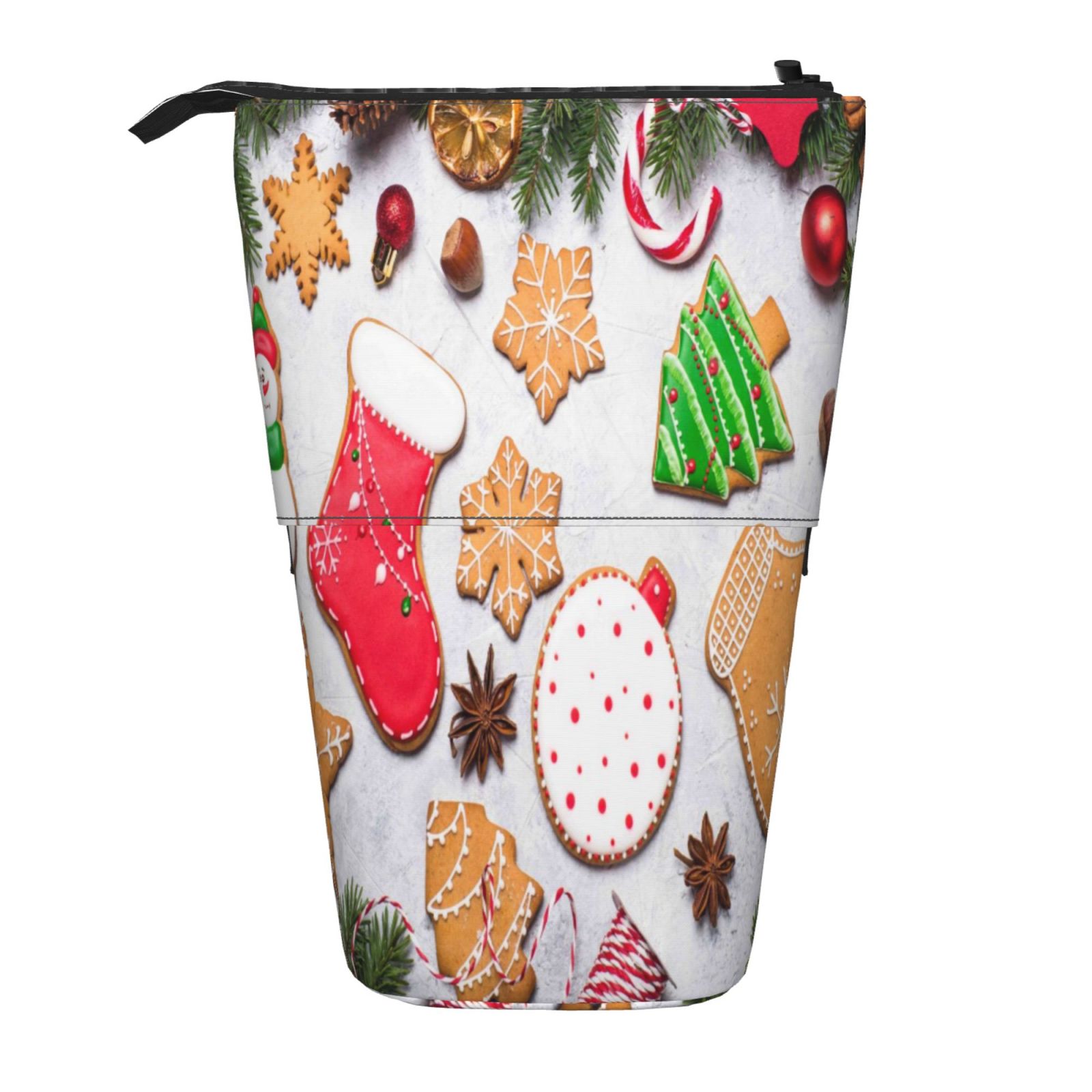 Xecao Christmas Gingerbread Cookies Print Telescopic Pencil Bag Pen ...