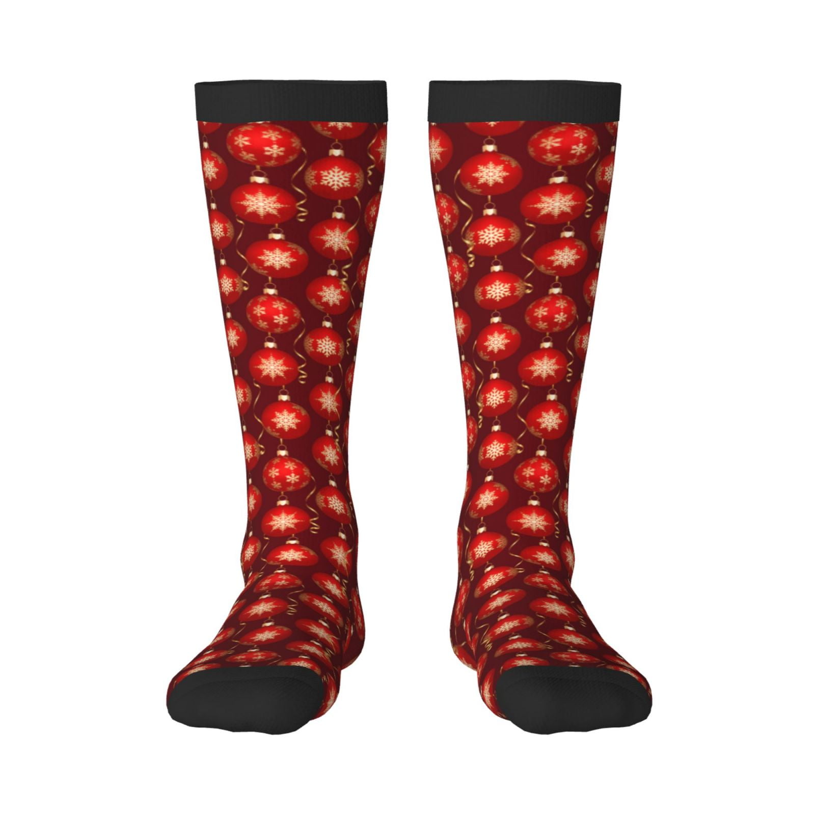 Xecao Christmas Red Balls Print Compression Socks for Both Men And ...