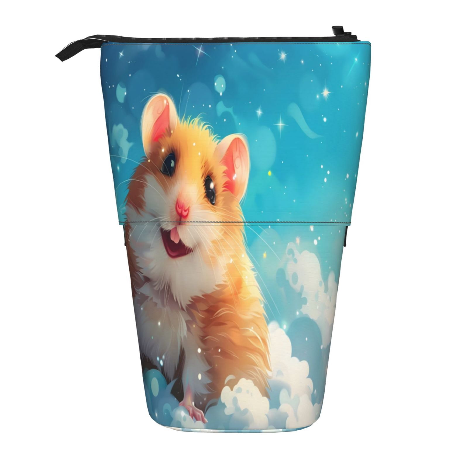 Xecao Cloud Cute Hamster Print Telescopic Pencil Bag Pen Holder Pop Up ...