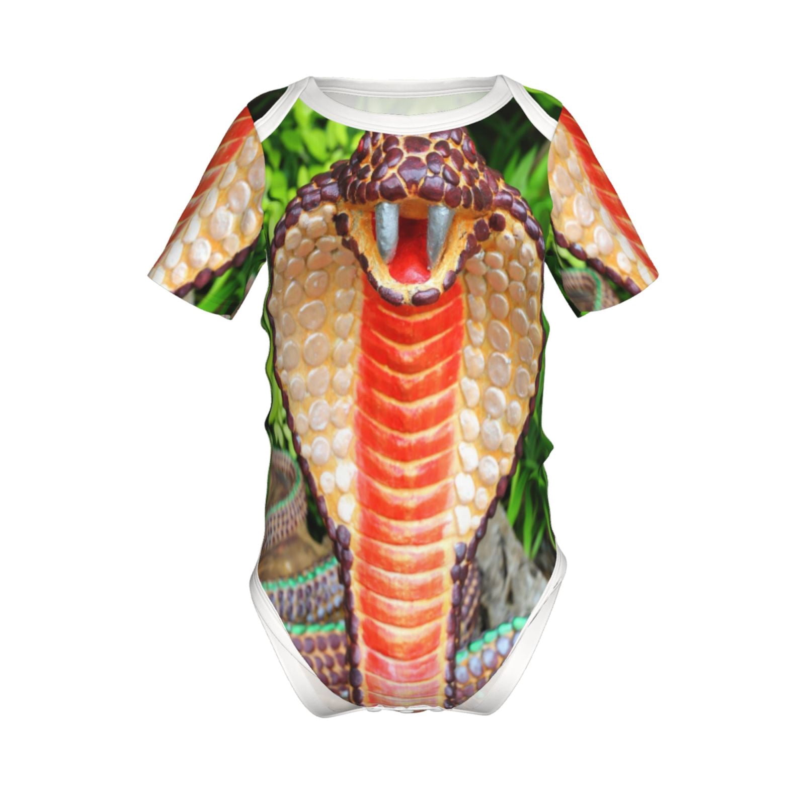 Xecao Cobra Snake Pattern Baby Climbing Bodysuit Short Sleeve Onesie ...