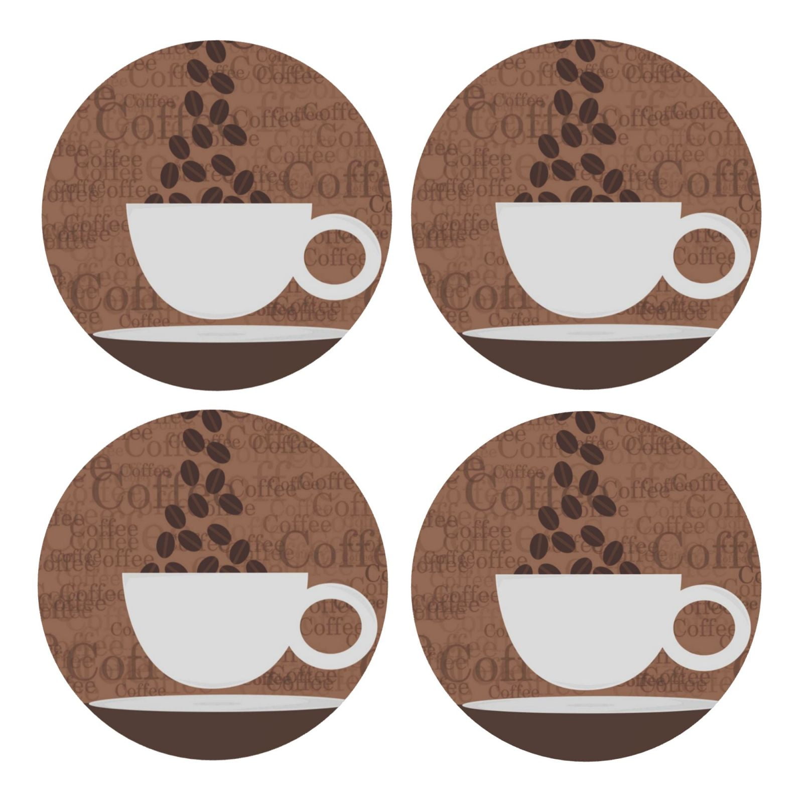 Xecao Coffee Cafe Cup for MDF Cork Coaster 4 Pcs,Drink Coasters,Suit ...