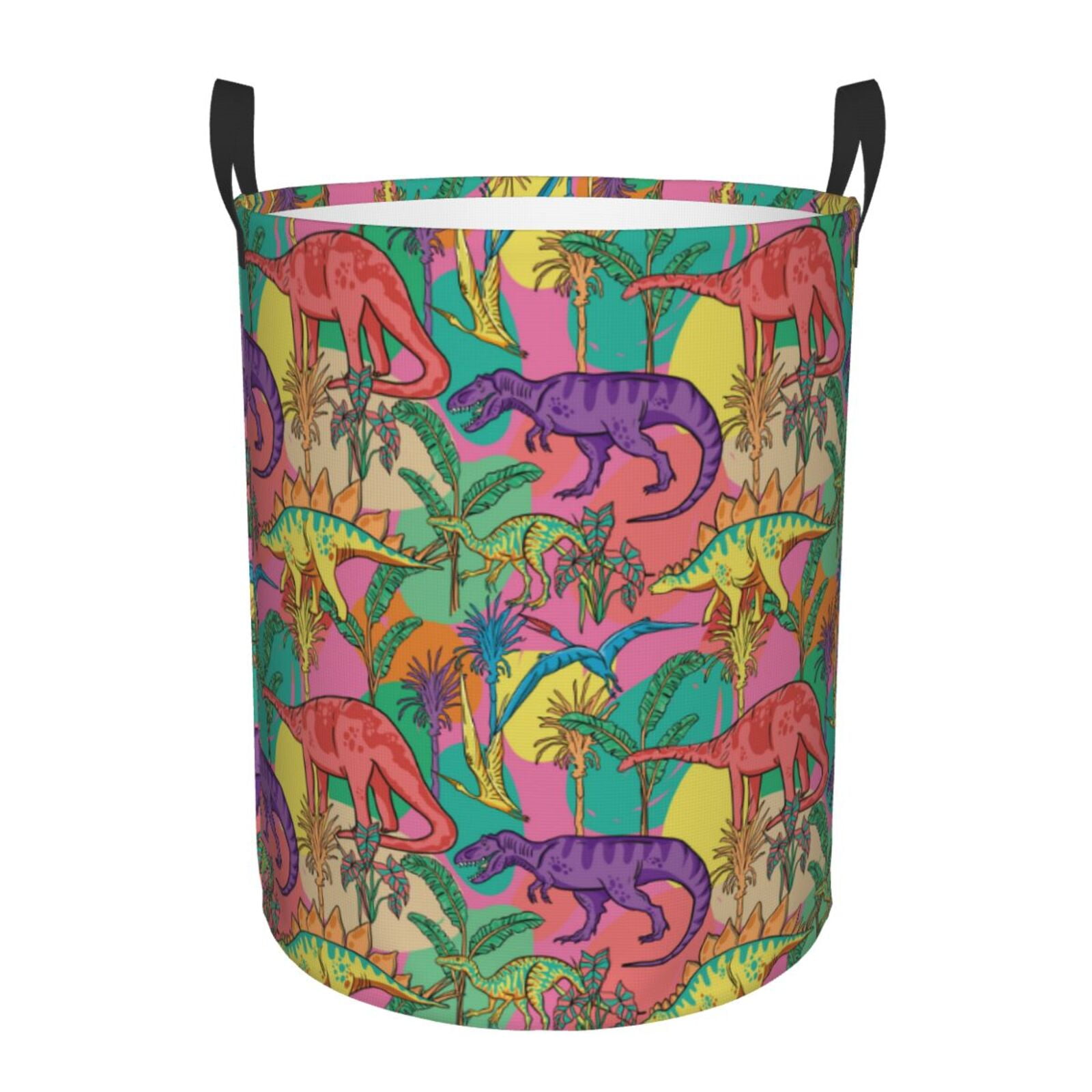 Xecao Colorful Dinosaur Print Laundry Hamper Basket,designed for ...