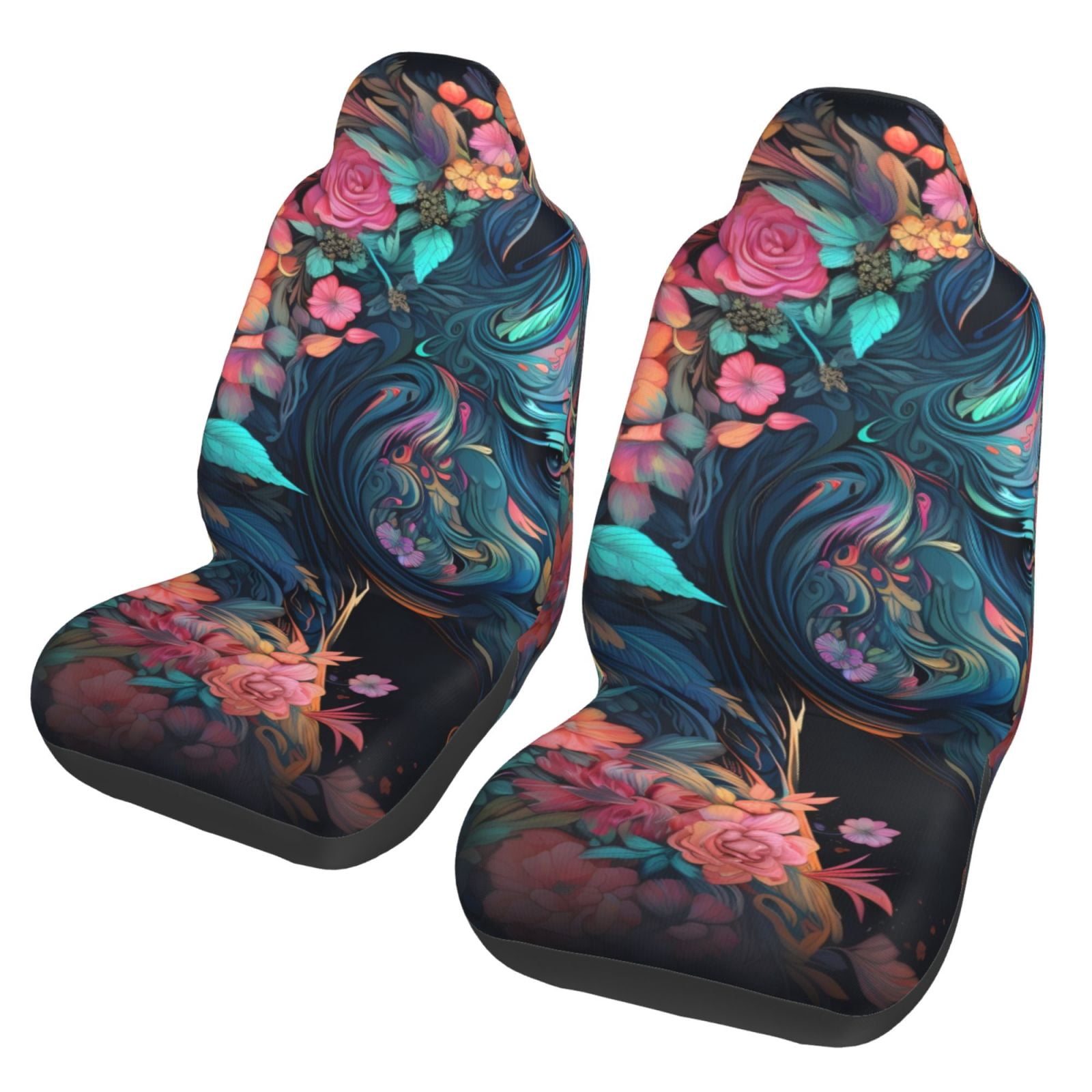 Xecao Colorful Floral Patterned Horse Print Car Seat Cover in That Fits ...