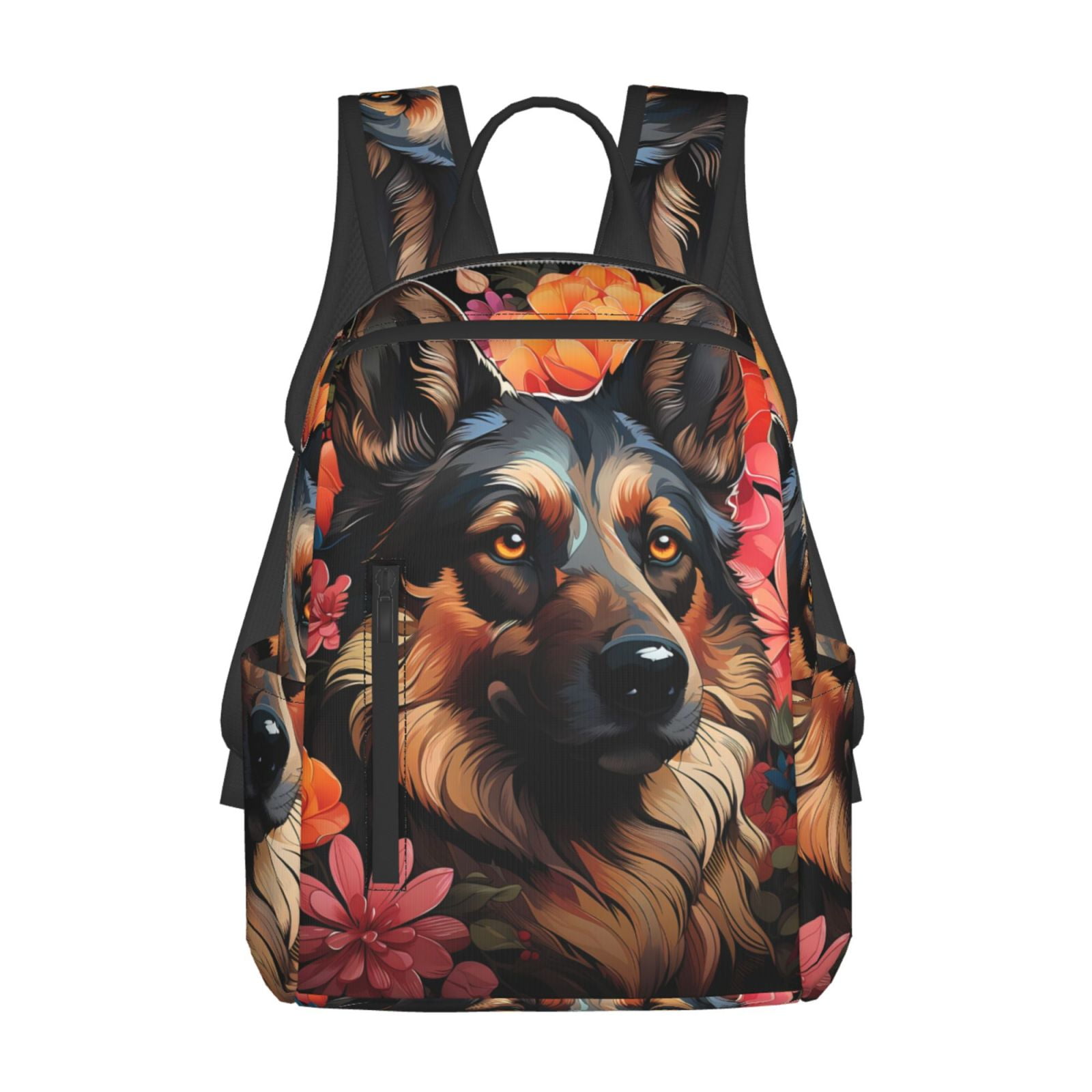 Xecao Colorful Flower German Shepherd print Backpack For women men ...