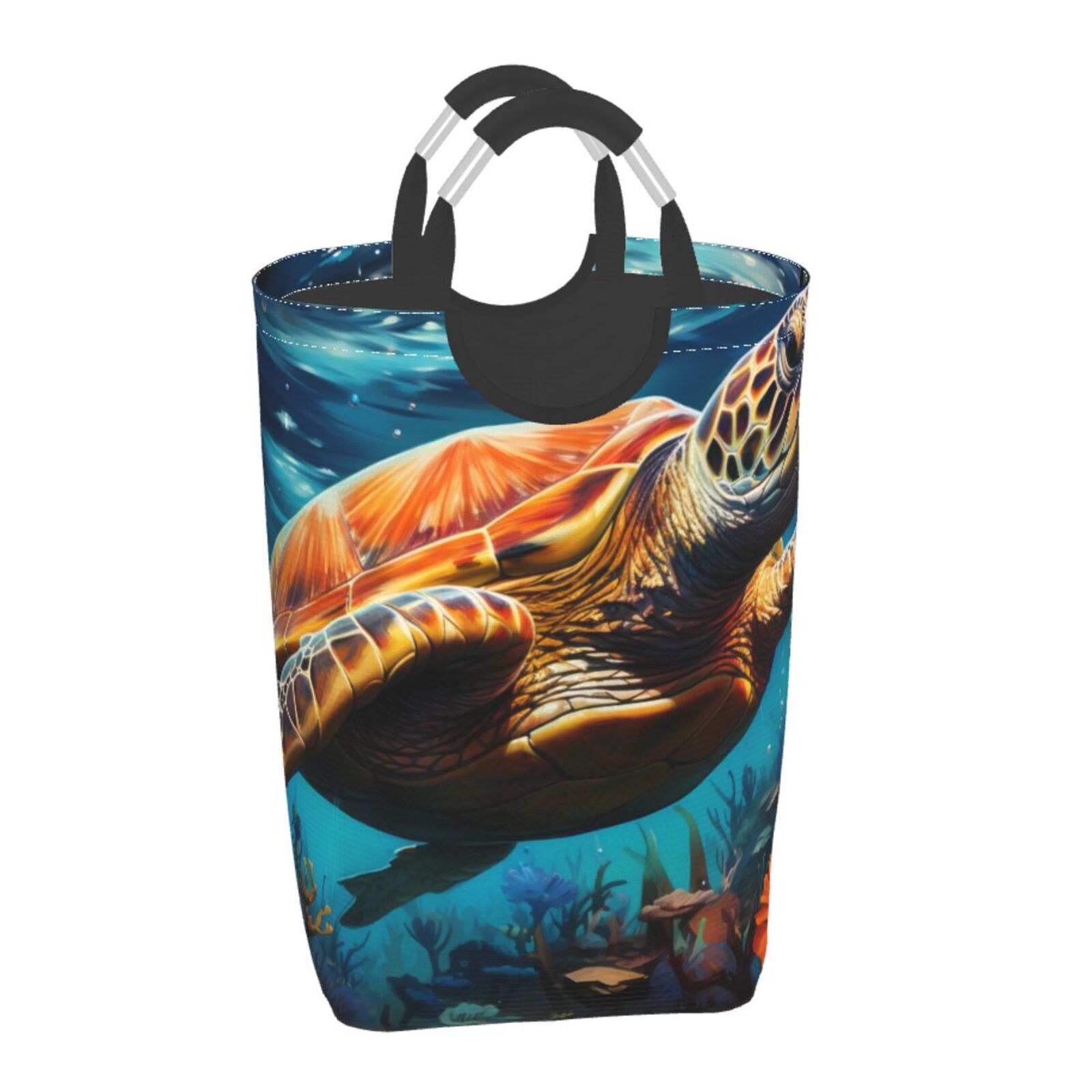 Xecao Colorful Flower Sea Turtle for Laundry Basket,Collapsible Large ...