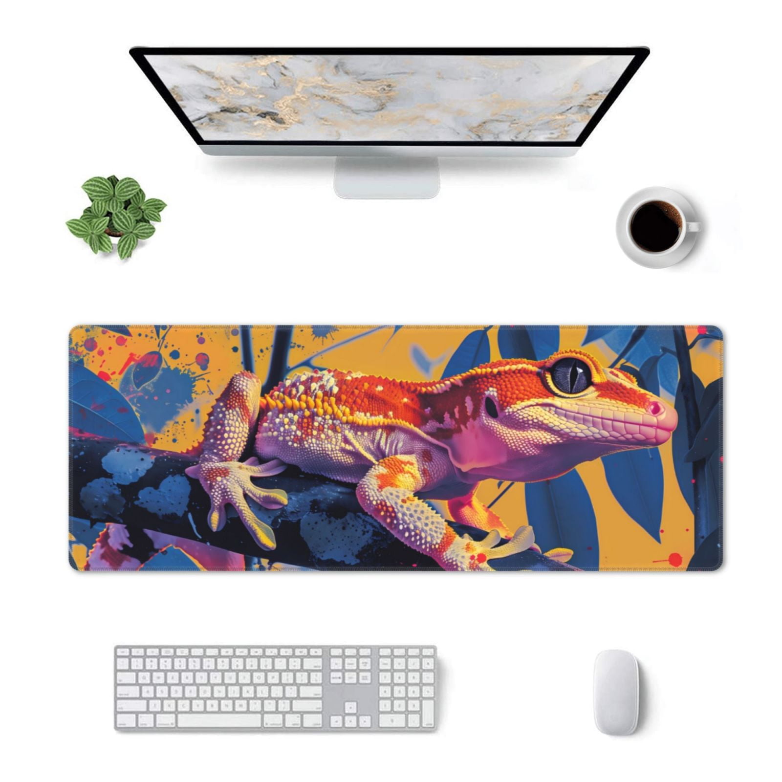 Xecao Colorful Gecko Jungle Art for Mouse Pad - Waterproof Extended ...