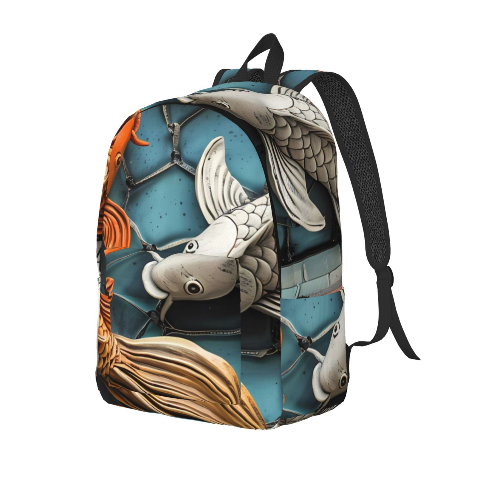 Xecao Colorful Koi Fish Art for Canvas College Laptop Backpack, a ...