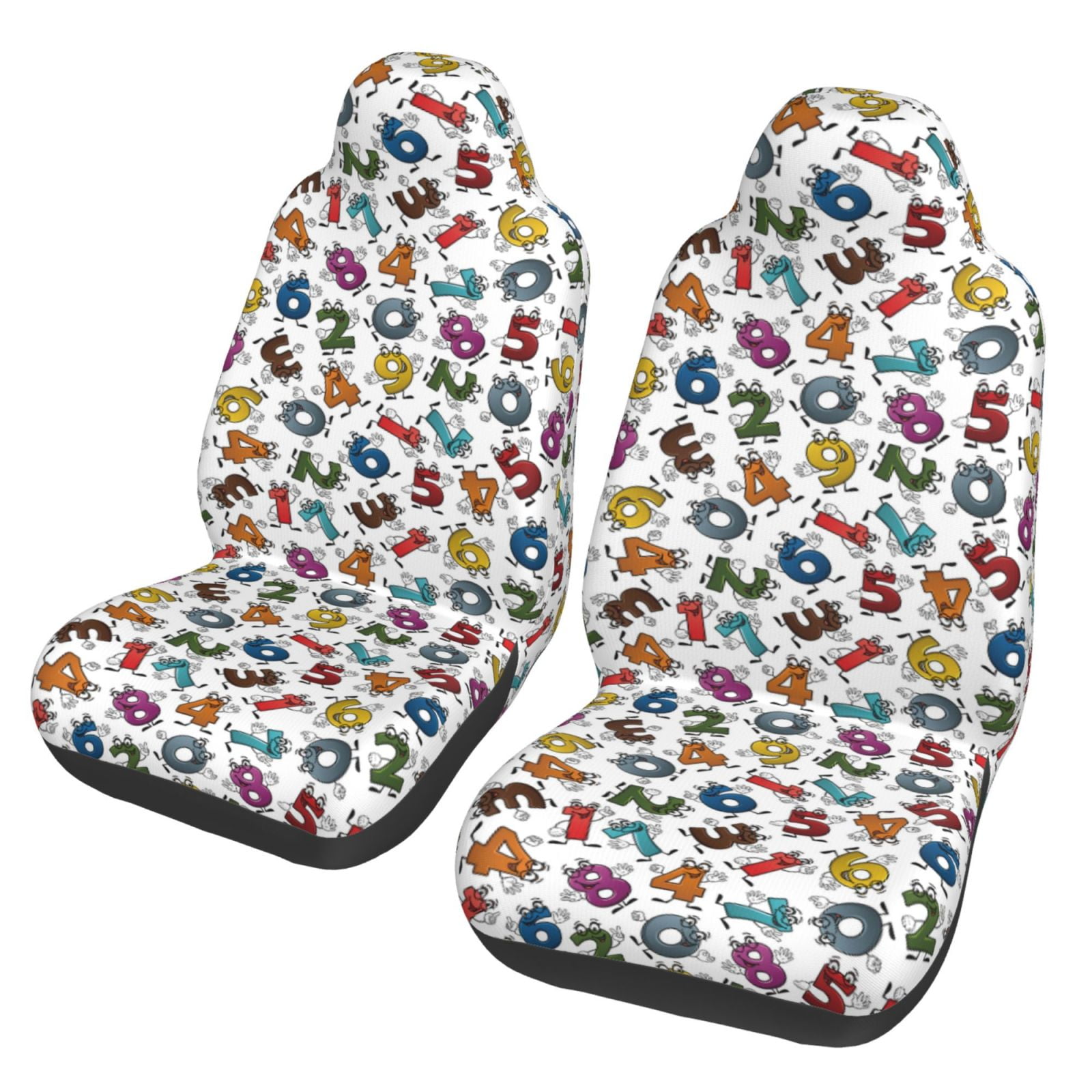 Xecao Colorful Numbers Print Car Seat Cover in That Fits Most Cars ...