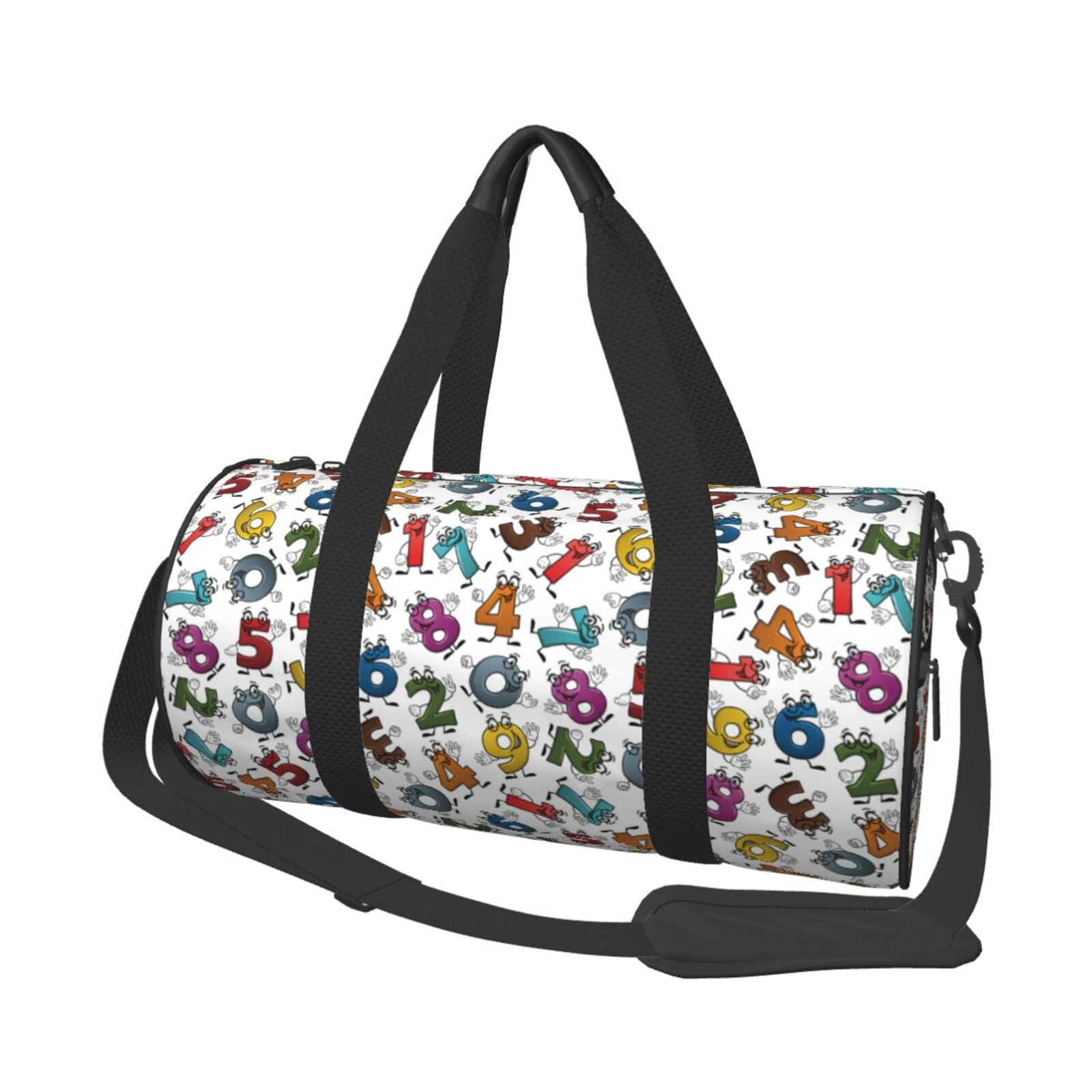 Xecao Colorful Numbers Print Travel Duffle Bag, Bag Carry On Tote Bags ...