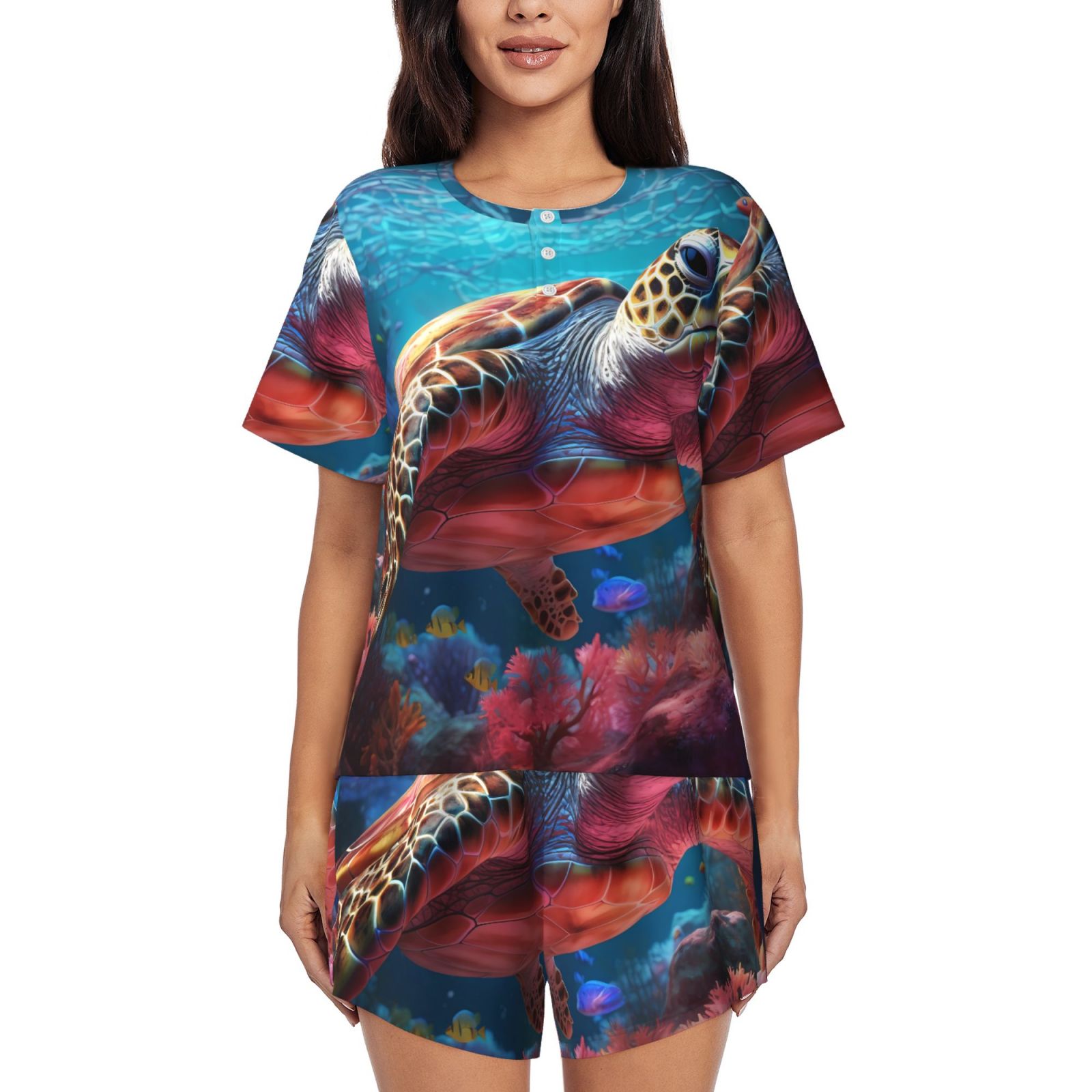 Xecao Colorful Ocean Sea Turtle print Swimsuit for women, Summer-ready ...