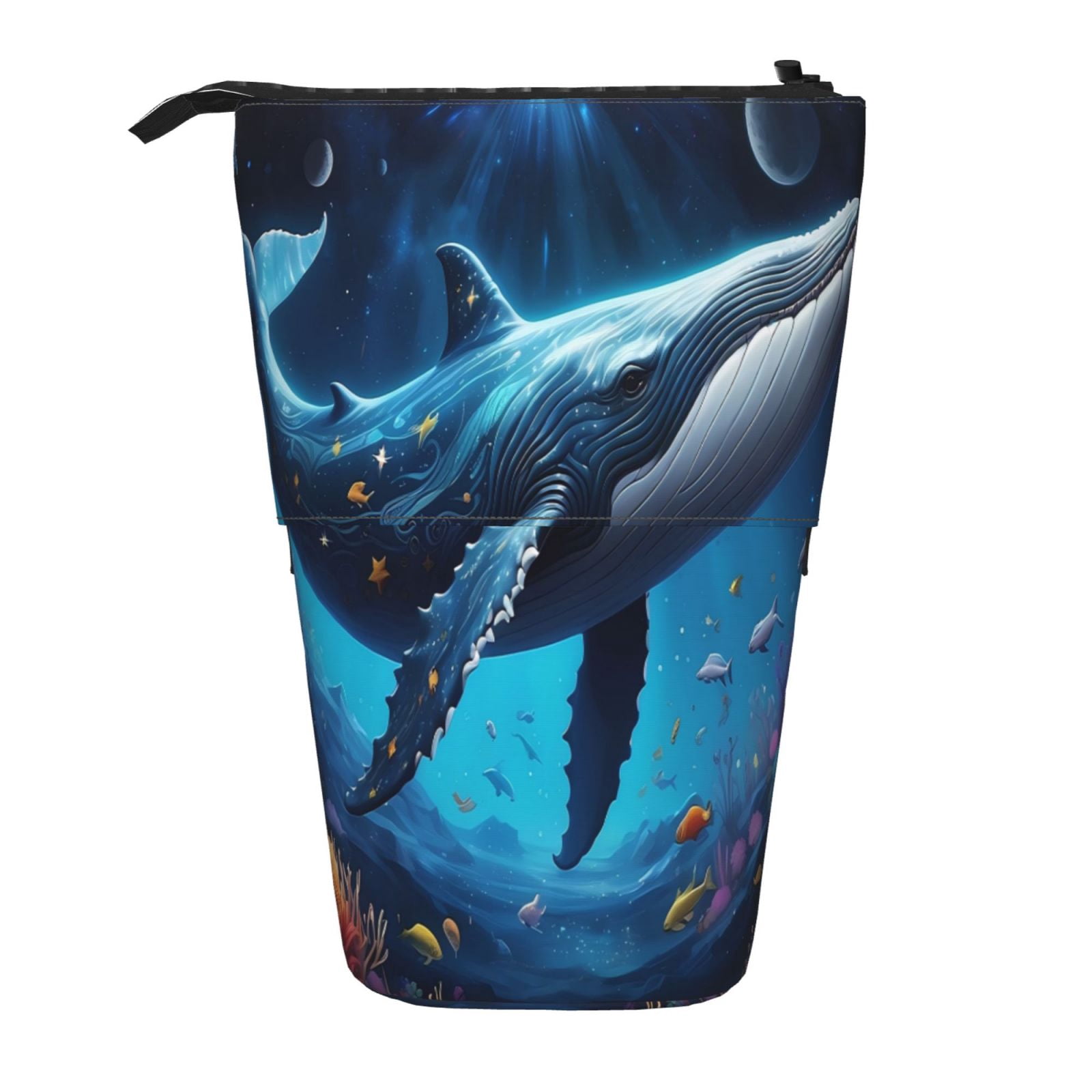 Xecao Colorful Ocean Whale Print Telescopic Pencil Bag Pen Holder Pop ...