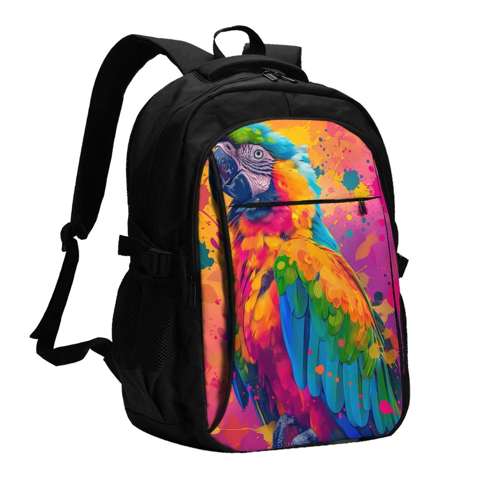 Xecao Colorful Parrot Jungle Dream A for Travel Laptop Backpack, USB ...