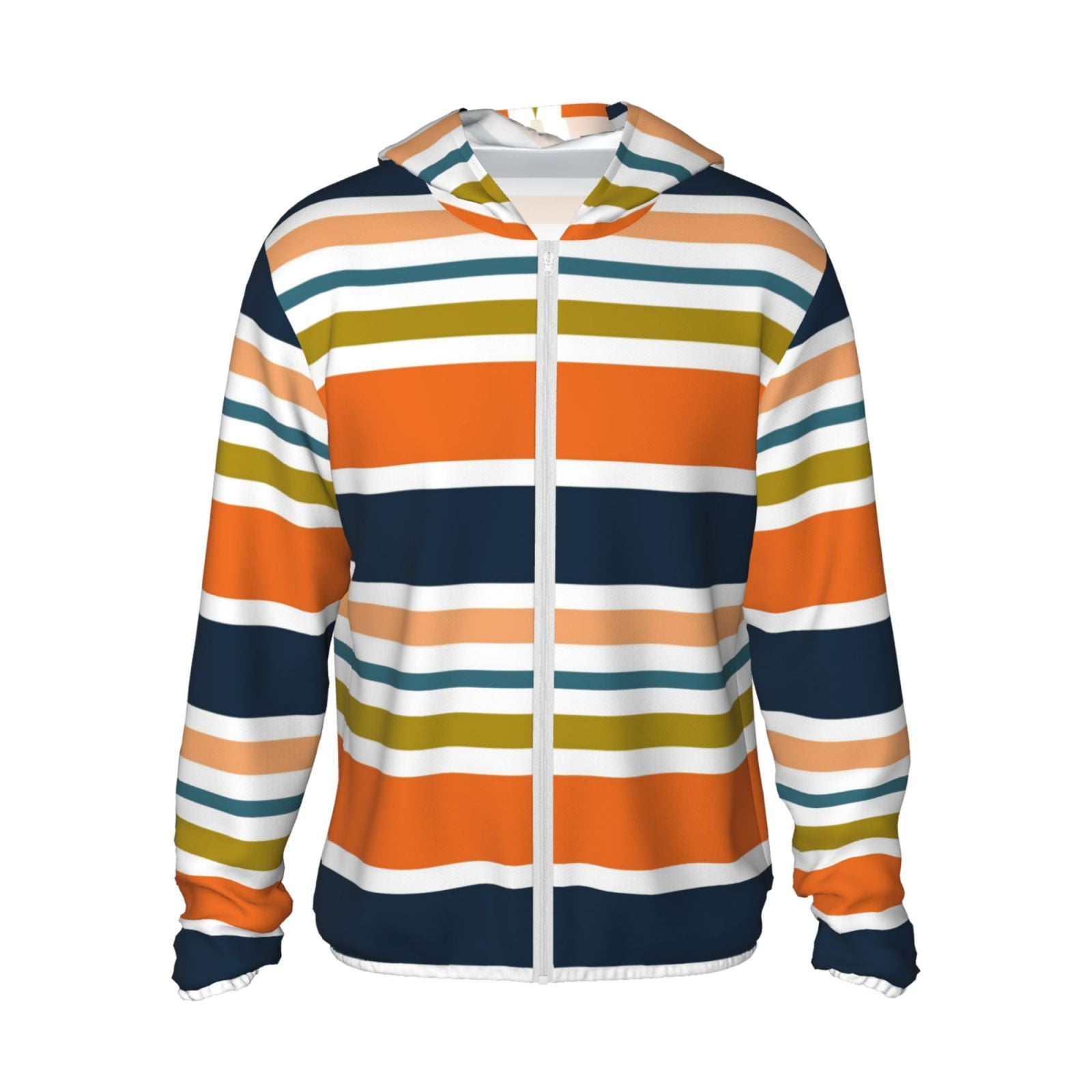 Xecao Colorful Pastel Stripes for Sun Shirt-A lightweight, hoodie-style ...