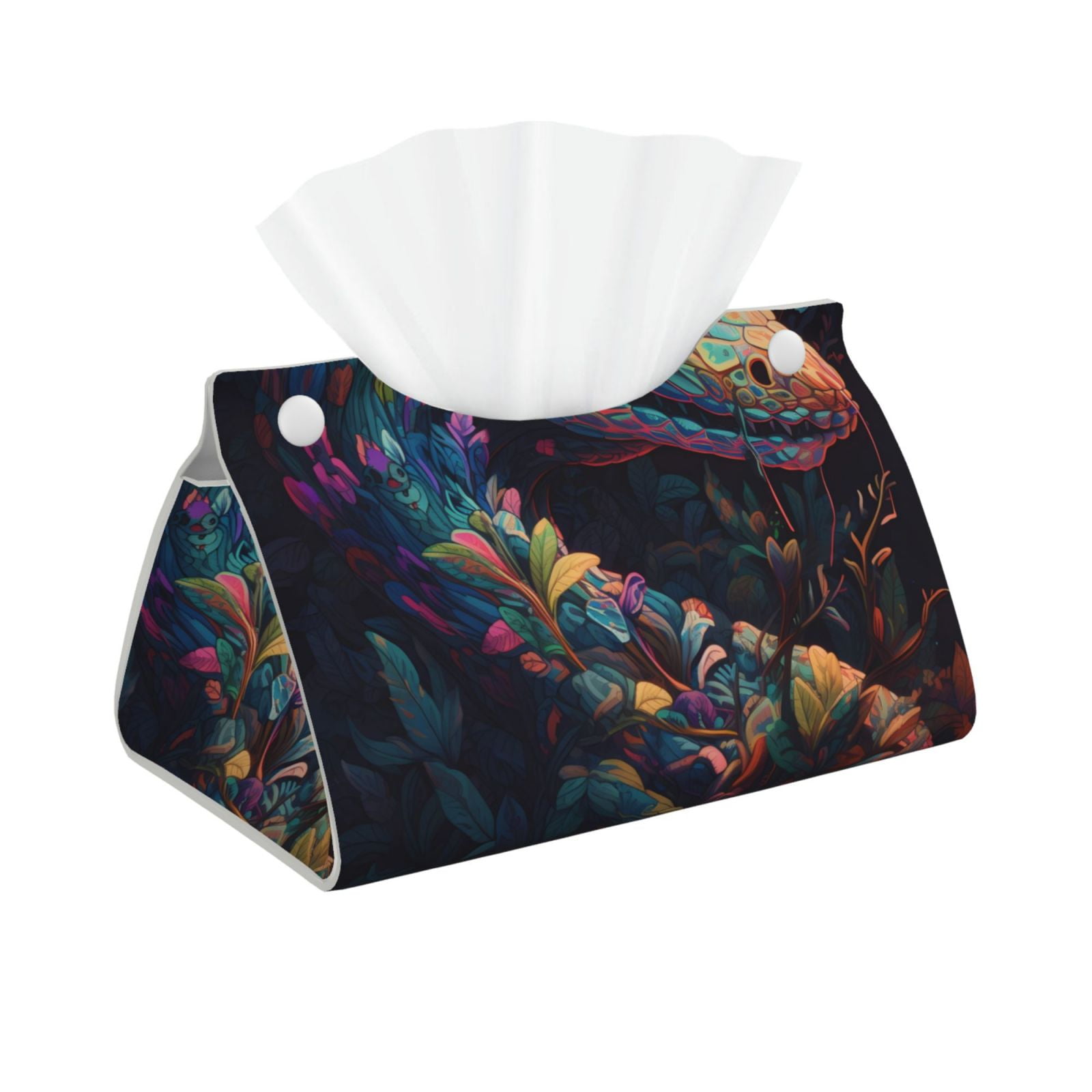 Xecao Colorful Patterned Snake Print Tissue Box Cover,Modern PVC ...