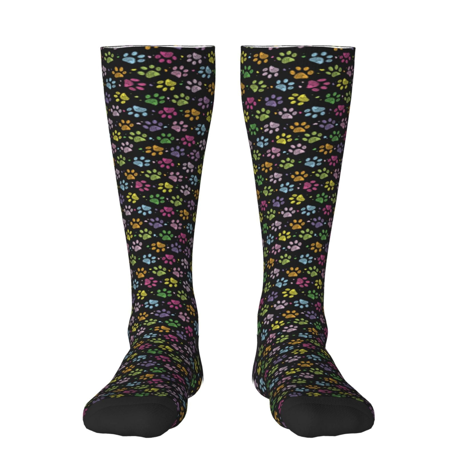 Xecao Colorful Paw Print Compression Socks for Both Men And Women for ...