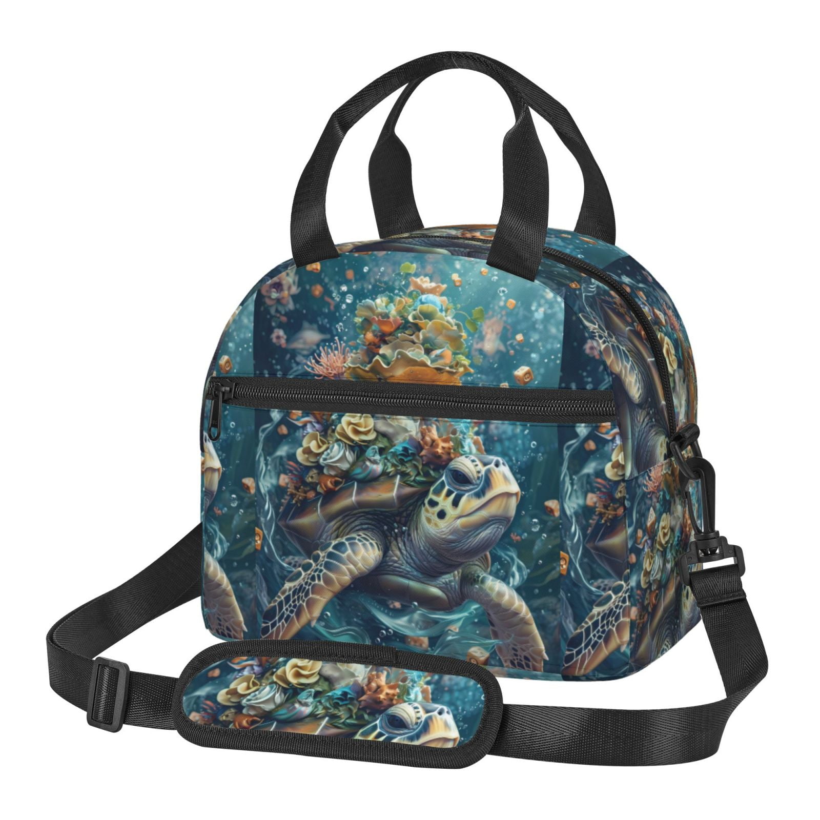 Xecao Colorful Plant Turtle Print Insulated Lunch Box, Lunch Cags Lunch ...