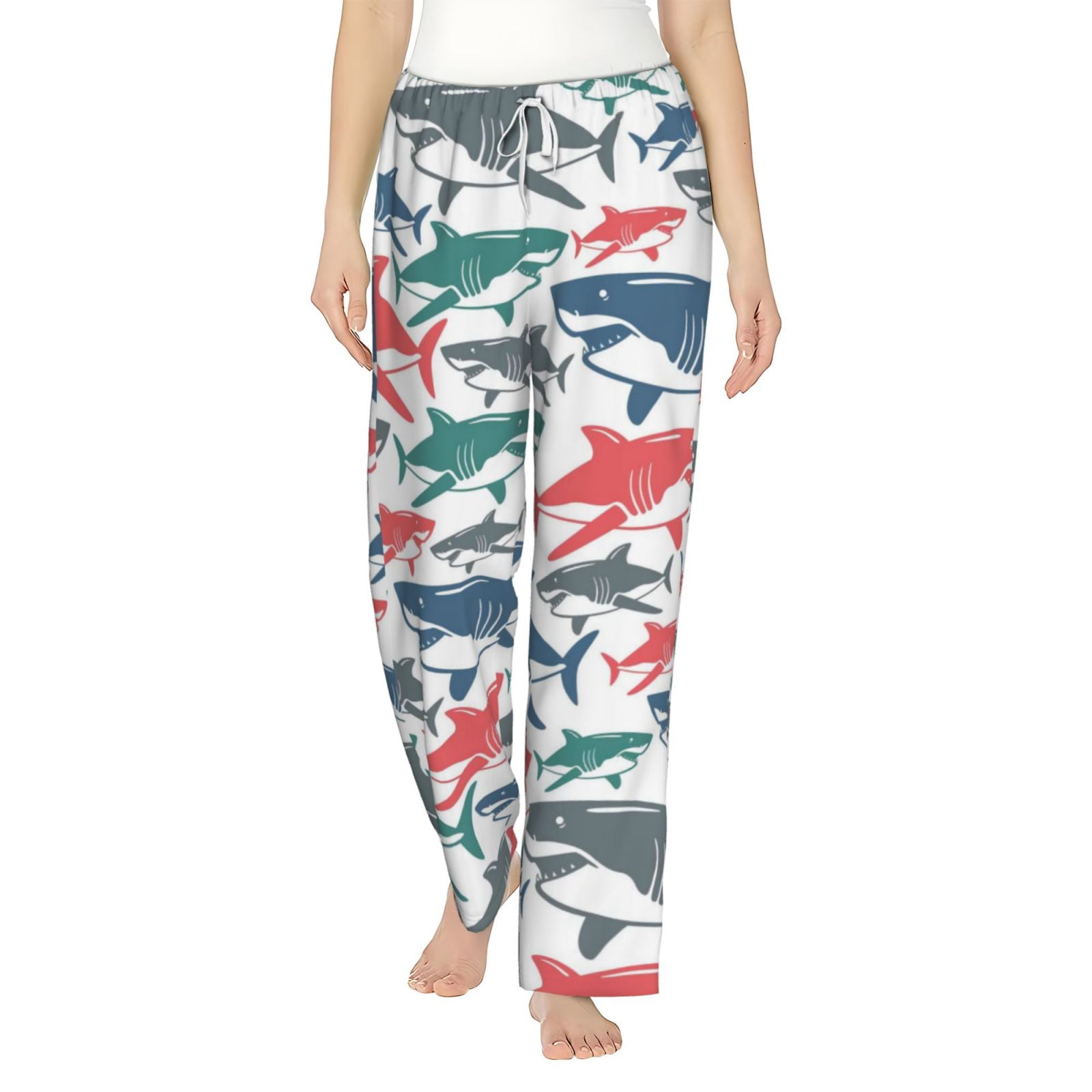 Xecao Colorful Shark Women's Straight Lounge Pajama Pants: The Epitome ...