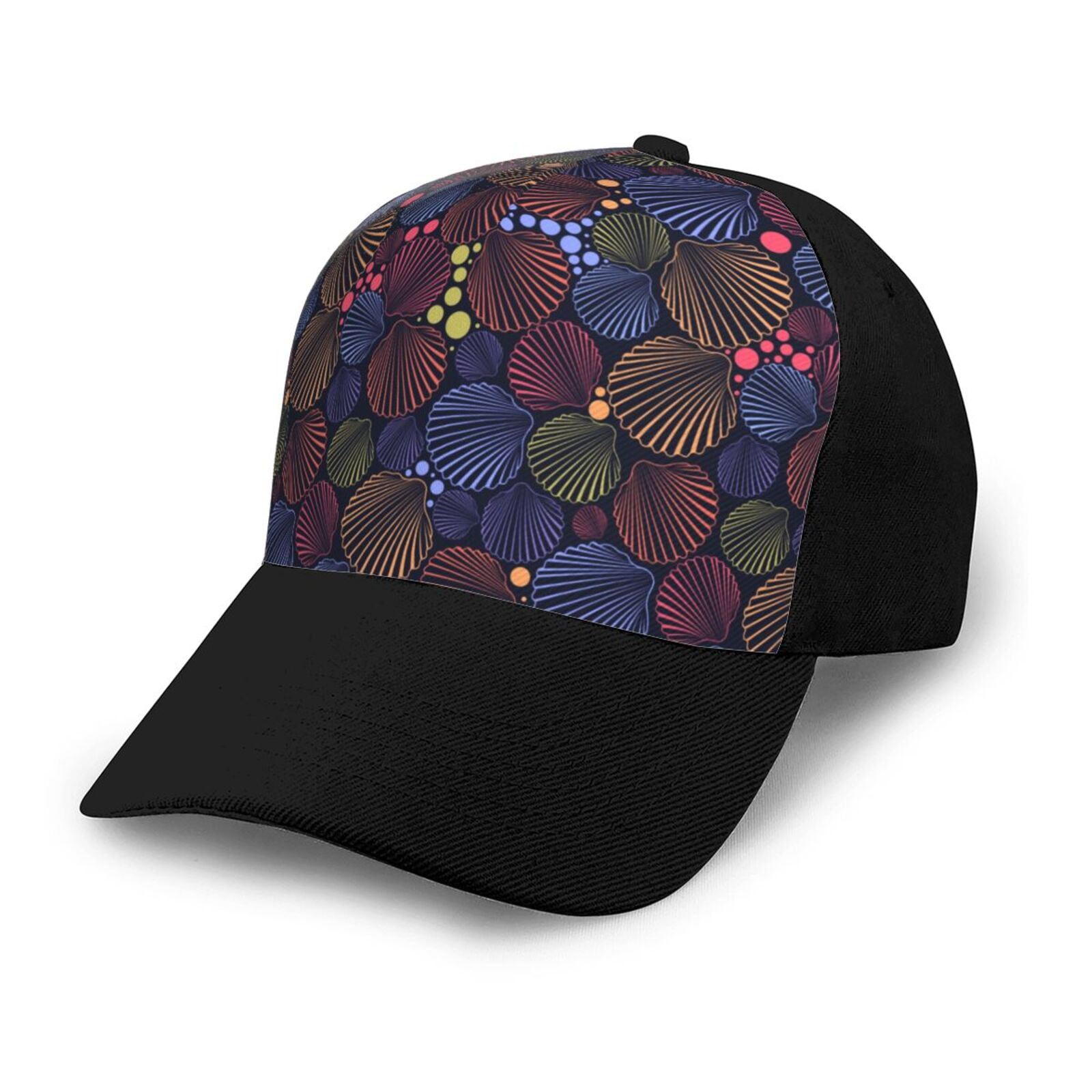 Xecao Colorful Shells print unisex vintage washed baseball cap, a soft ...