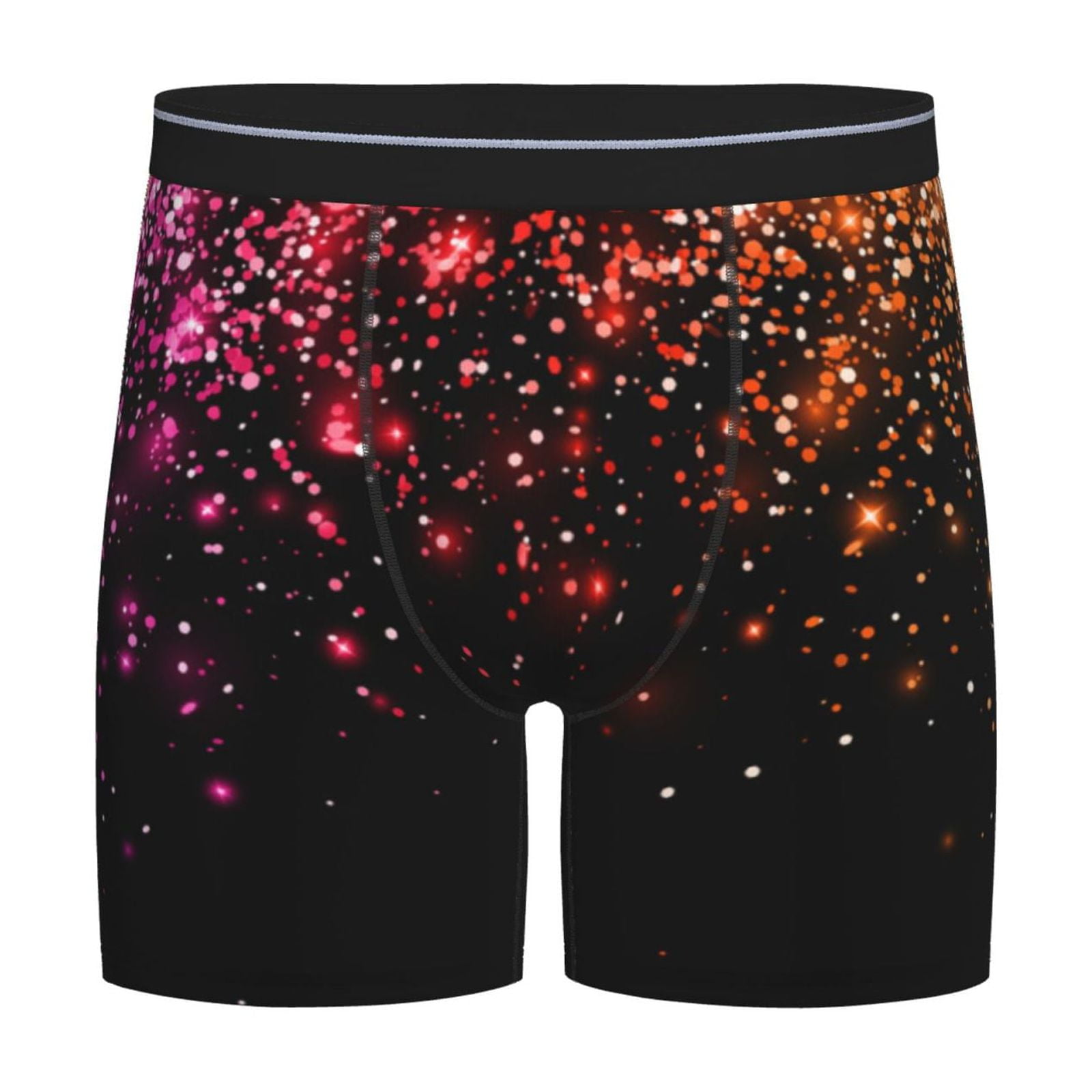 Xecao Colorful Sparkling Print Boxer Briefs for Men's Stretch Moisture ...