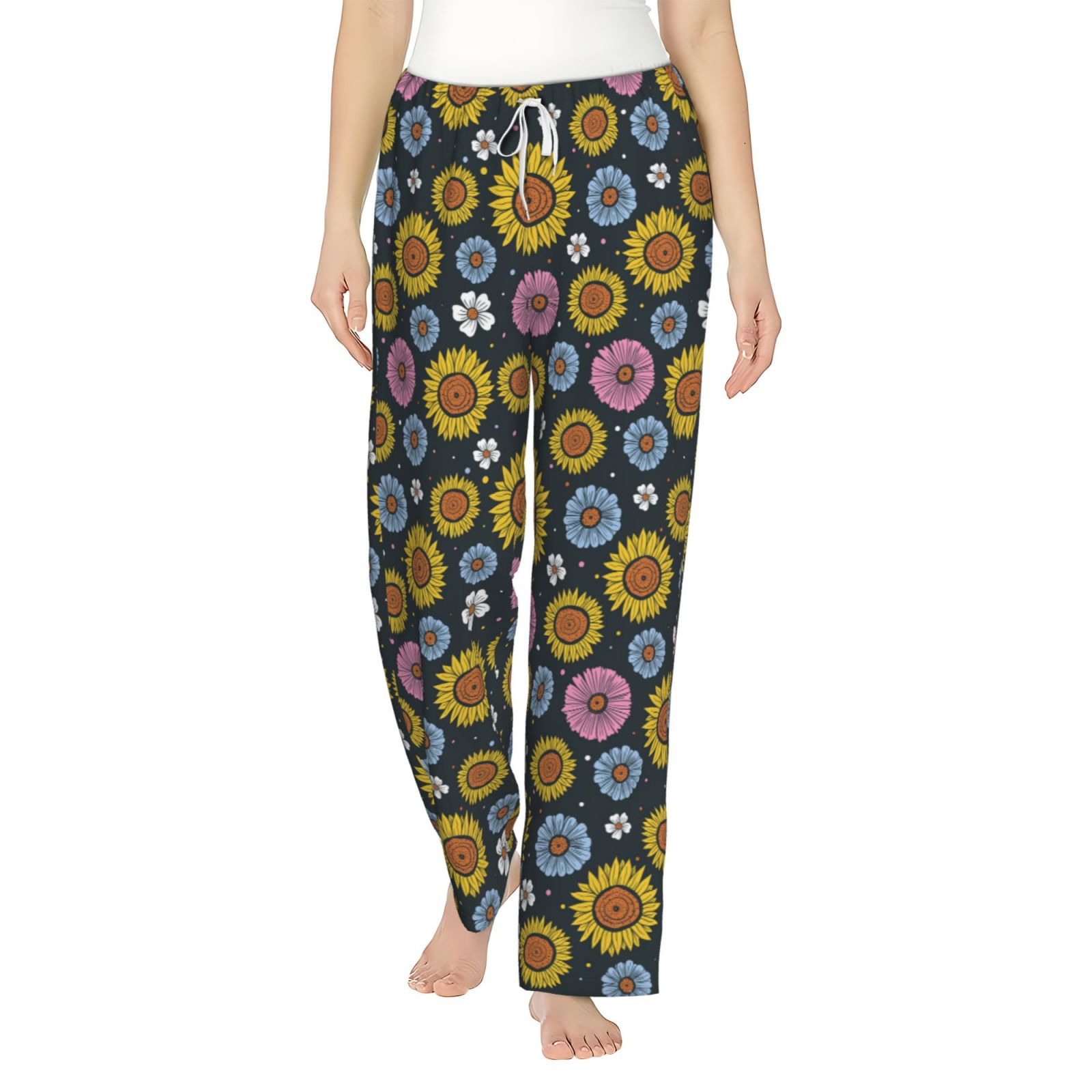 Xecao Colorful Sunflowers Women's Straight Lounge Pajama Pants: The ...