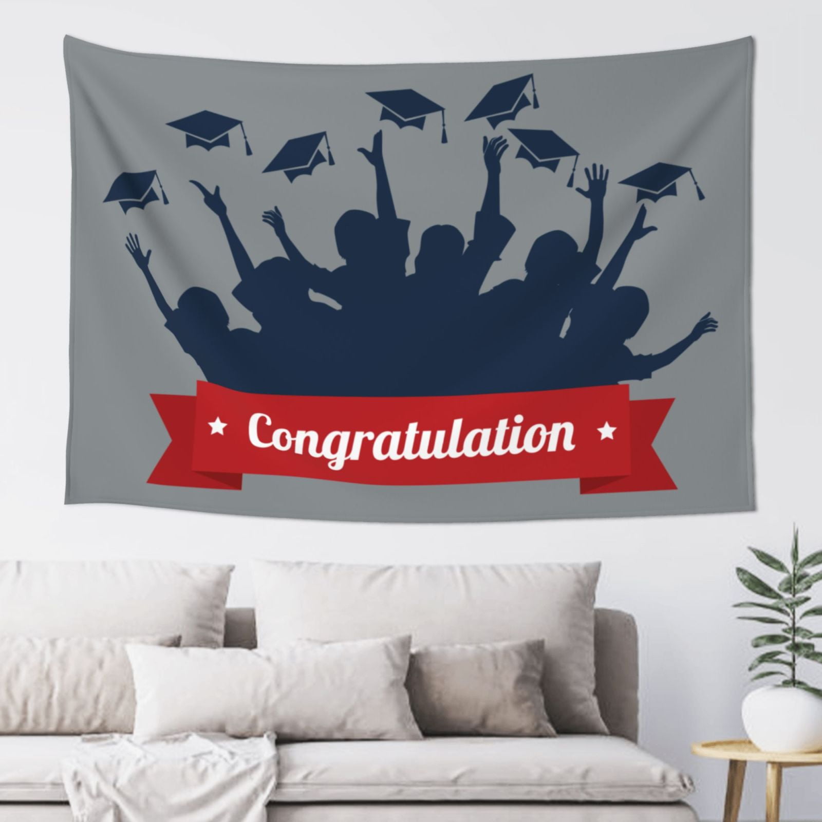 Xecao Congratulation Graduate Print Tapestry, Wall Hanging Room Funny ...