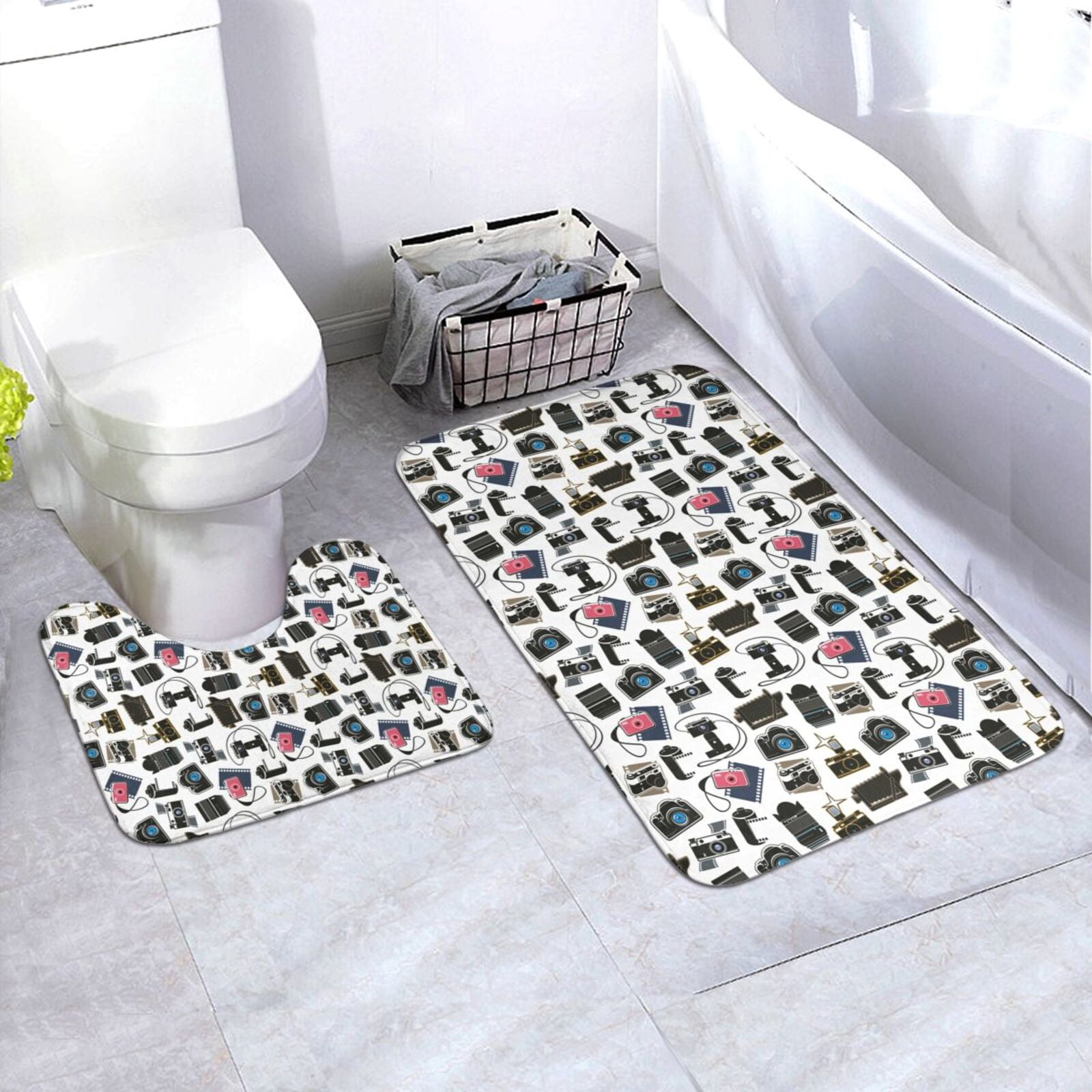 Xecao Cool Camera 2-Piece Vintage Seamless Anti-Skid Mat Set, featuring ...