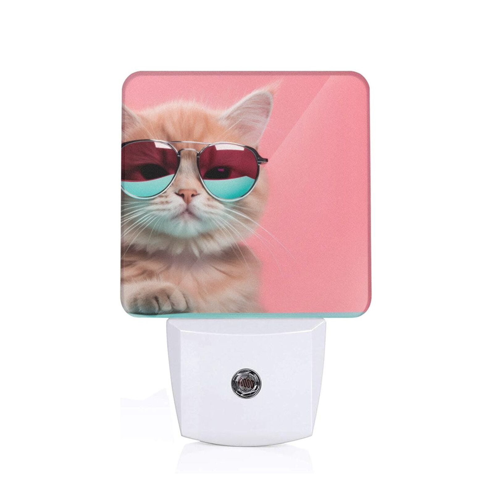 Xecao Cool Cat Pink Sunglasses for Night Light - a Wall-mounted LED ...